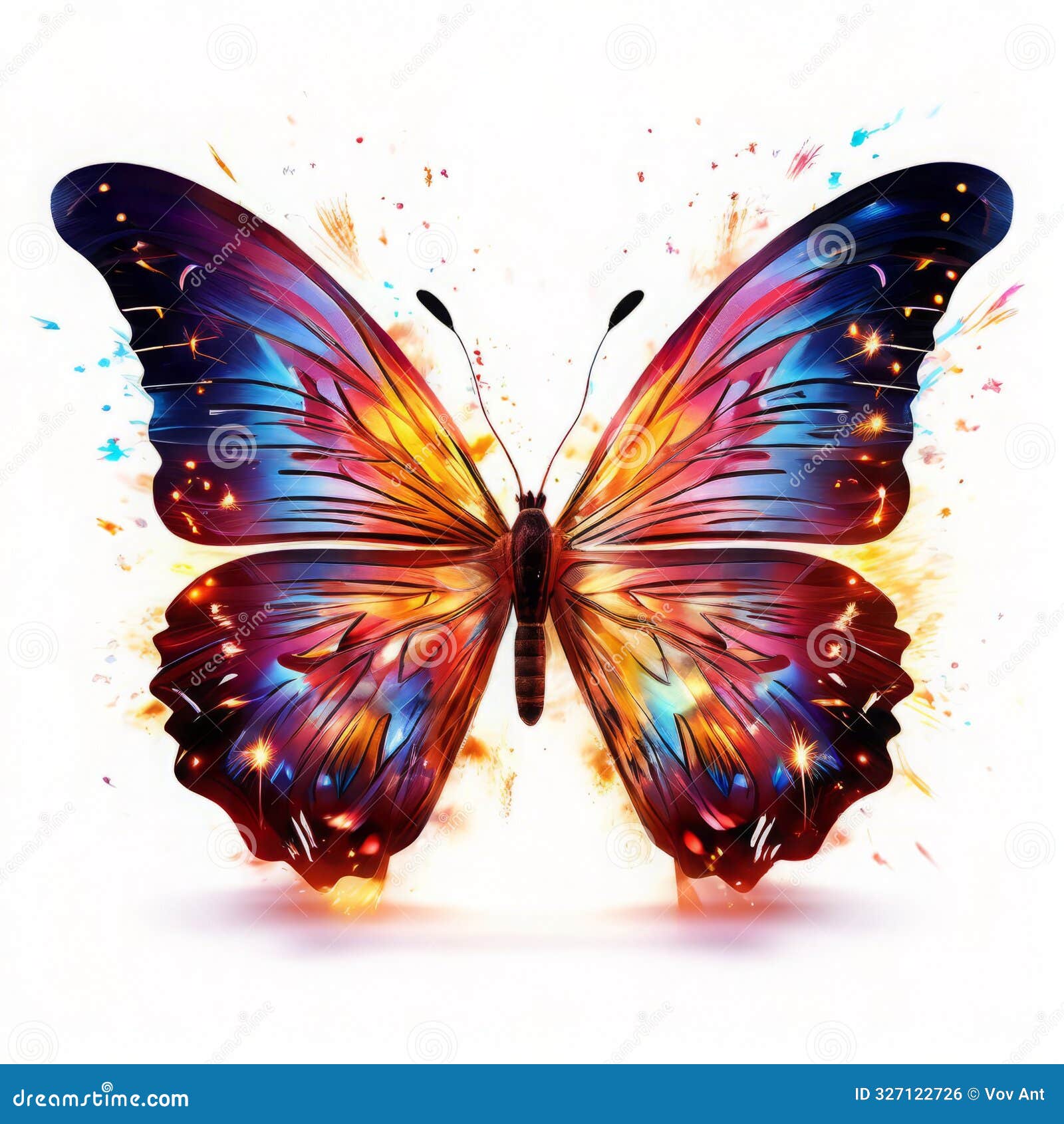 Butterfly Wheels Fireworks that Spin Rapidly while Emi Stock Photo ...