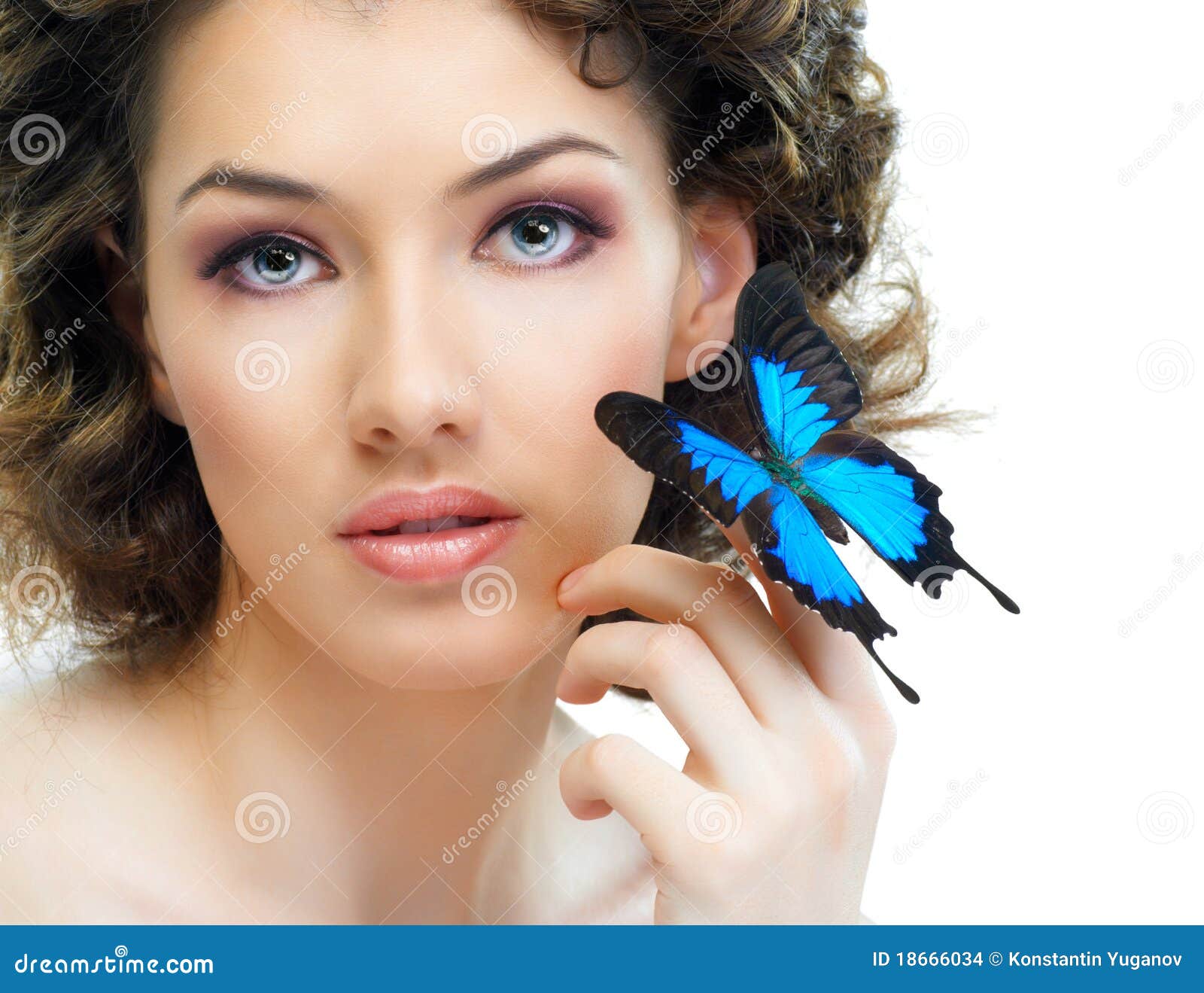 Butterfly woman stock photo. Image of portrait, fashion - 18666034
