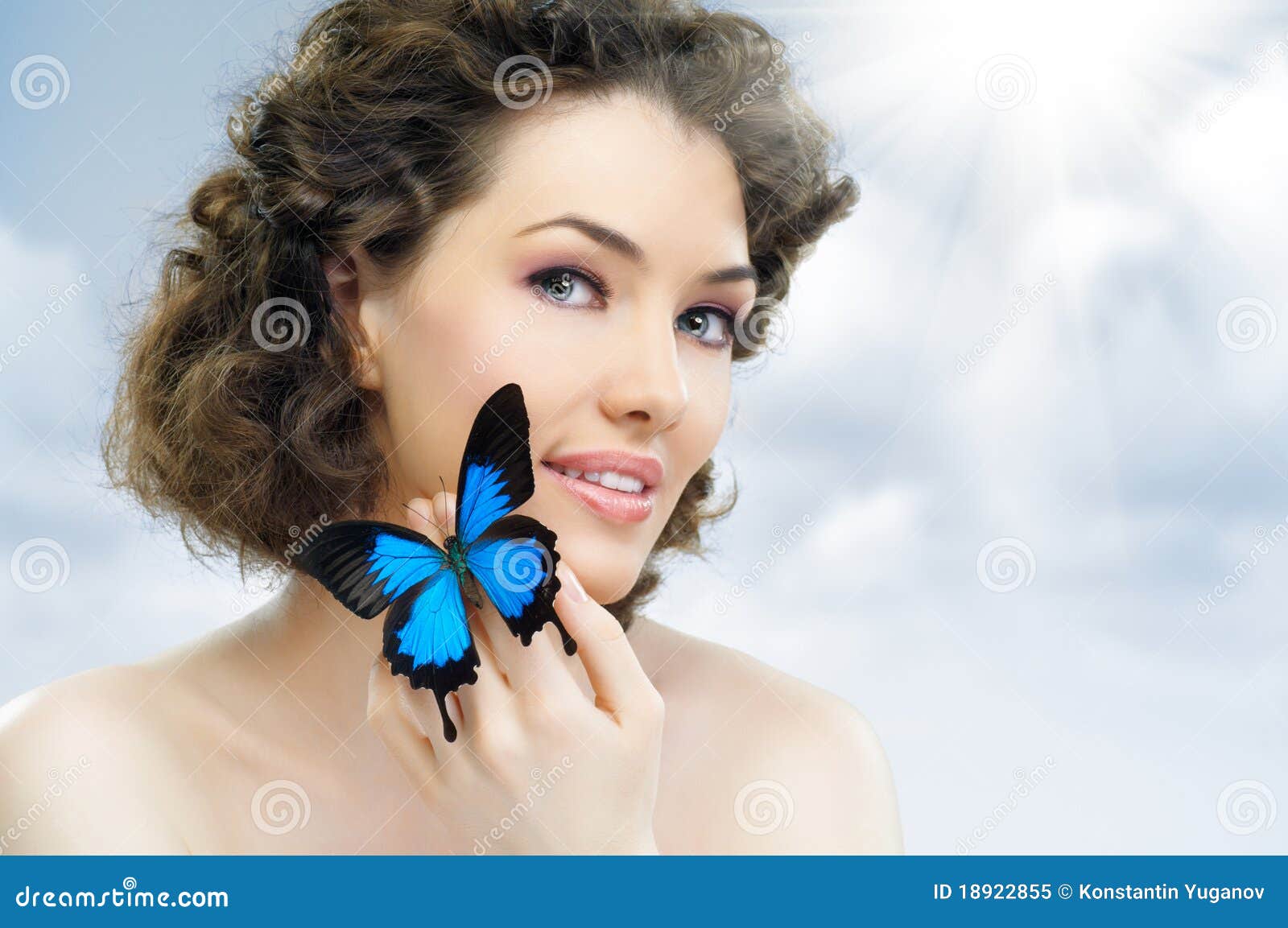 Butterfly woman stock image. Image of shoulder, caucasian - 18922855