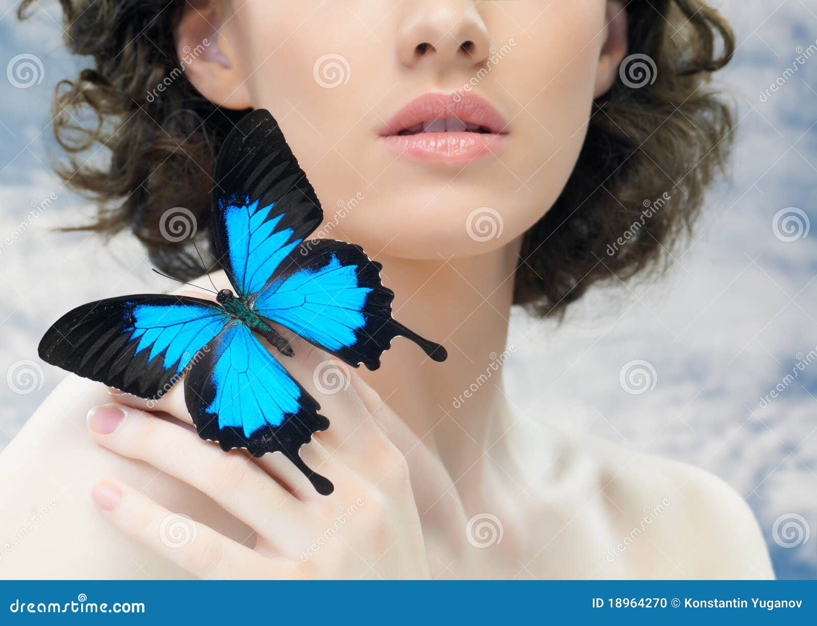 Butterfly woman stock photo. Image of harmony, care, color - 18964270