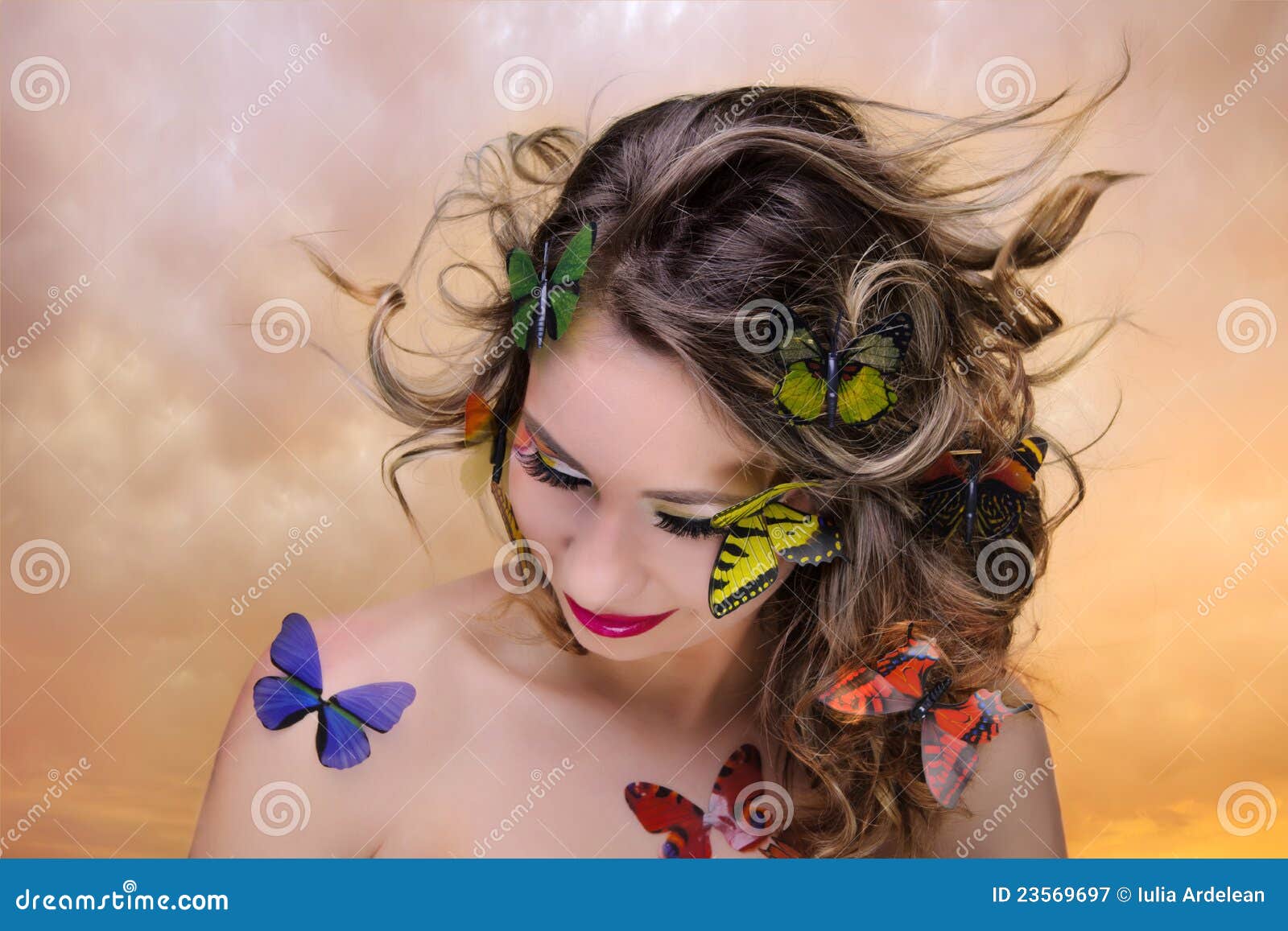 Butterfly woman stock image. Image of adult, isolated - 23569697