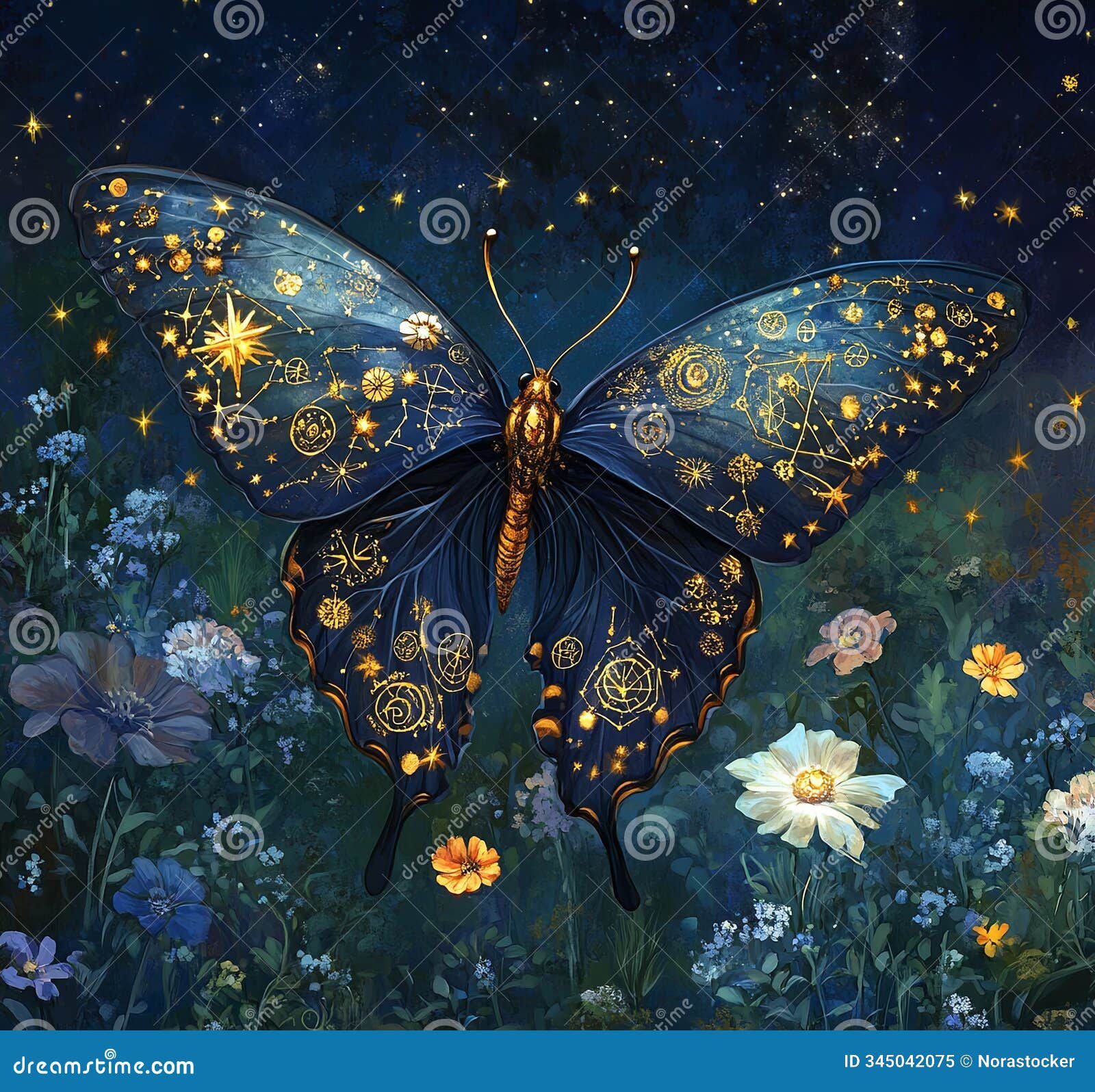 Butterfly with Zodiac Symbols a Butterfly with Deep Indigo Quality ...