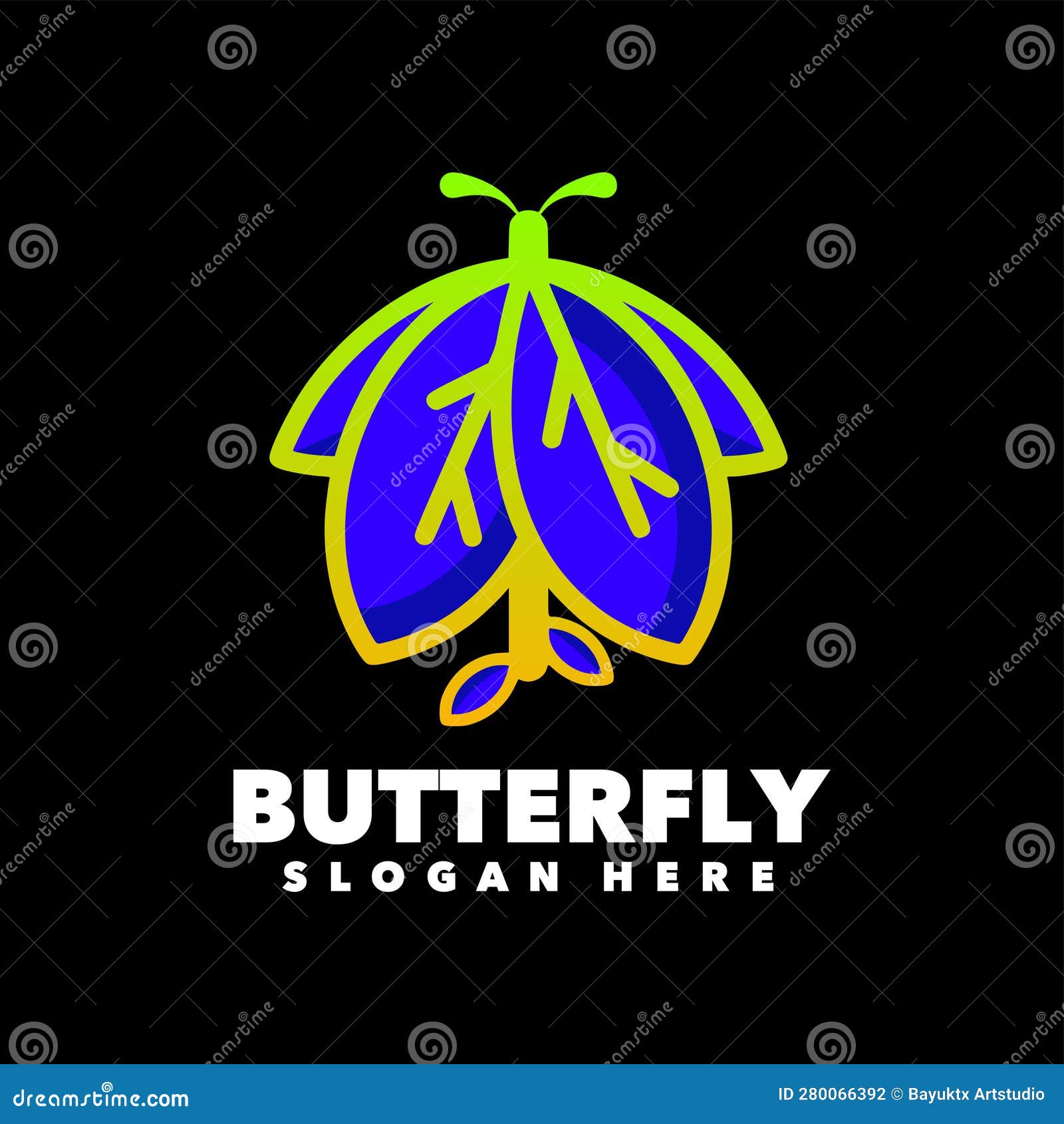 Butterfly leaf line stock vector. Illustration of design - 280066392
