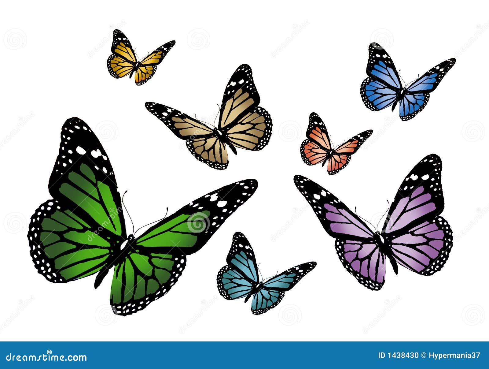 Butterflys stock illustration. Illustration of antenna - 1438430