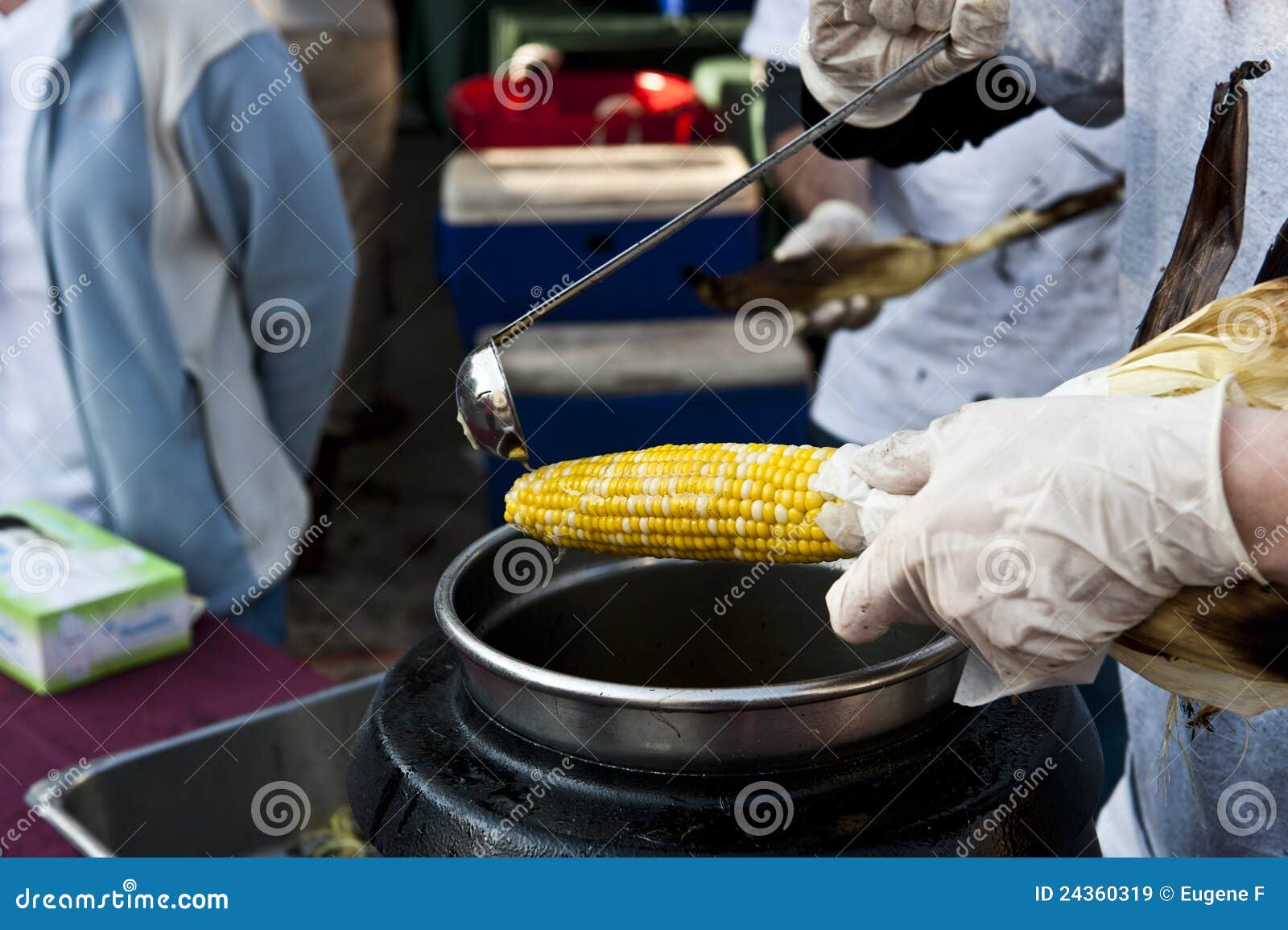 Buttering Corn stock image. Image of isolated, macro - 24360319