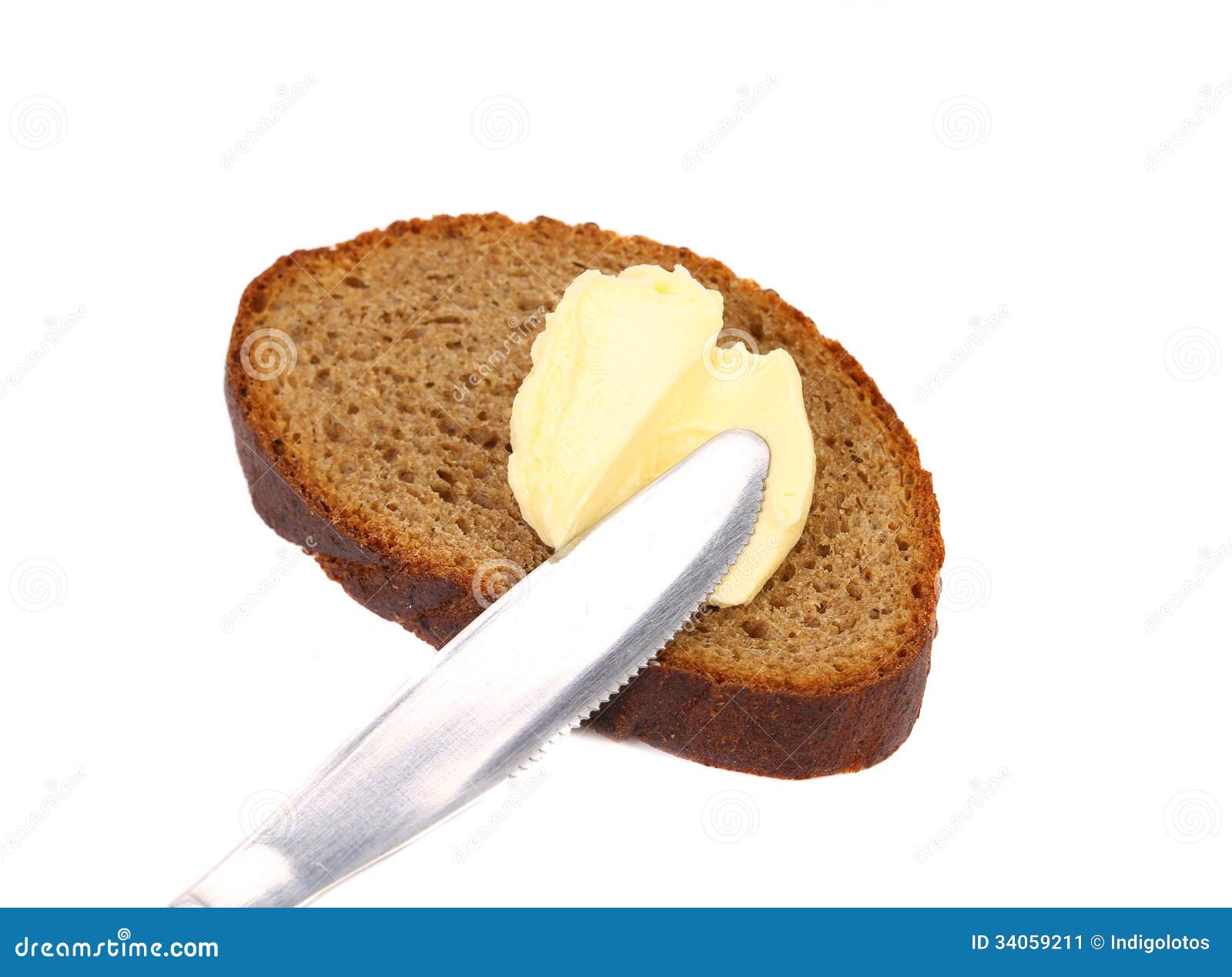 Buttering Knife on Brown Bread. Stock Image - Image of cook, grain ...