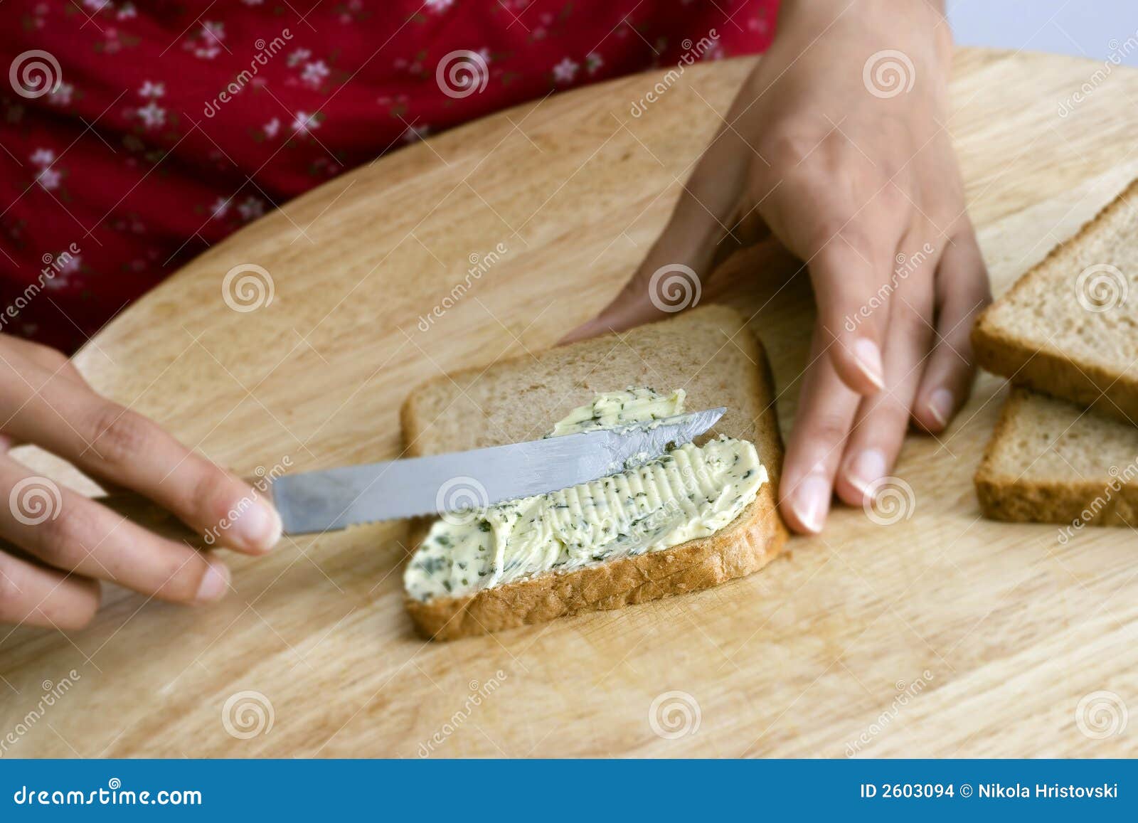 Buttering slice of bread stock photo. Image of sharp, nature - 2603094