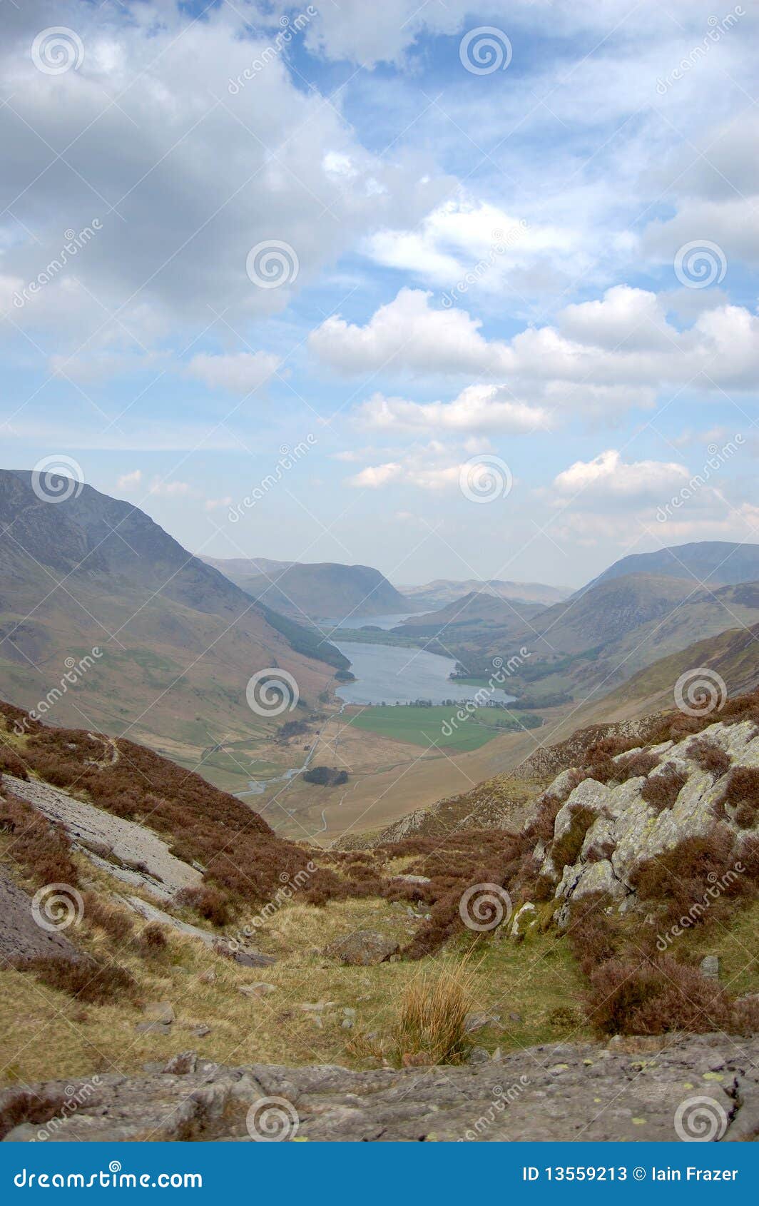 Buttermere and Valley from Haystacks Stock Image - Image of outdoors ...