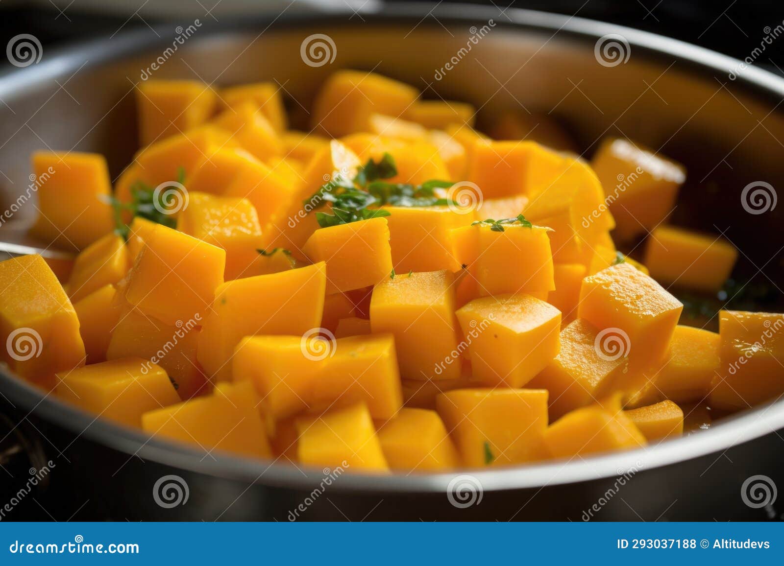 Butternut Squash Chunks, Steamed and Radiant Stock Photo - Image of ...