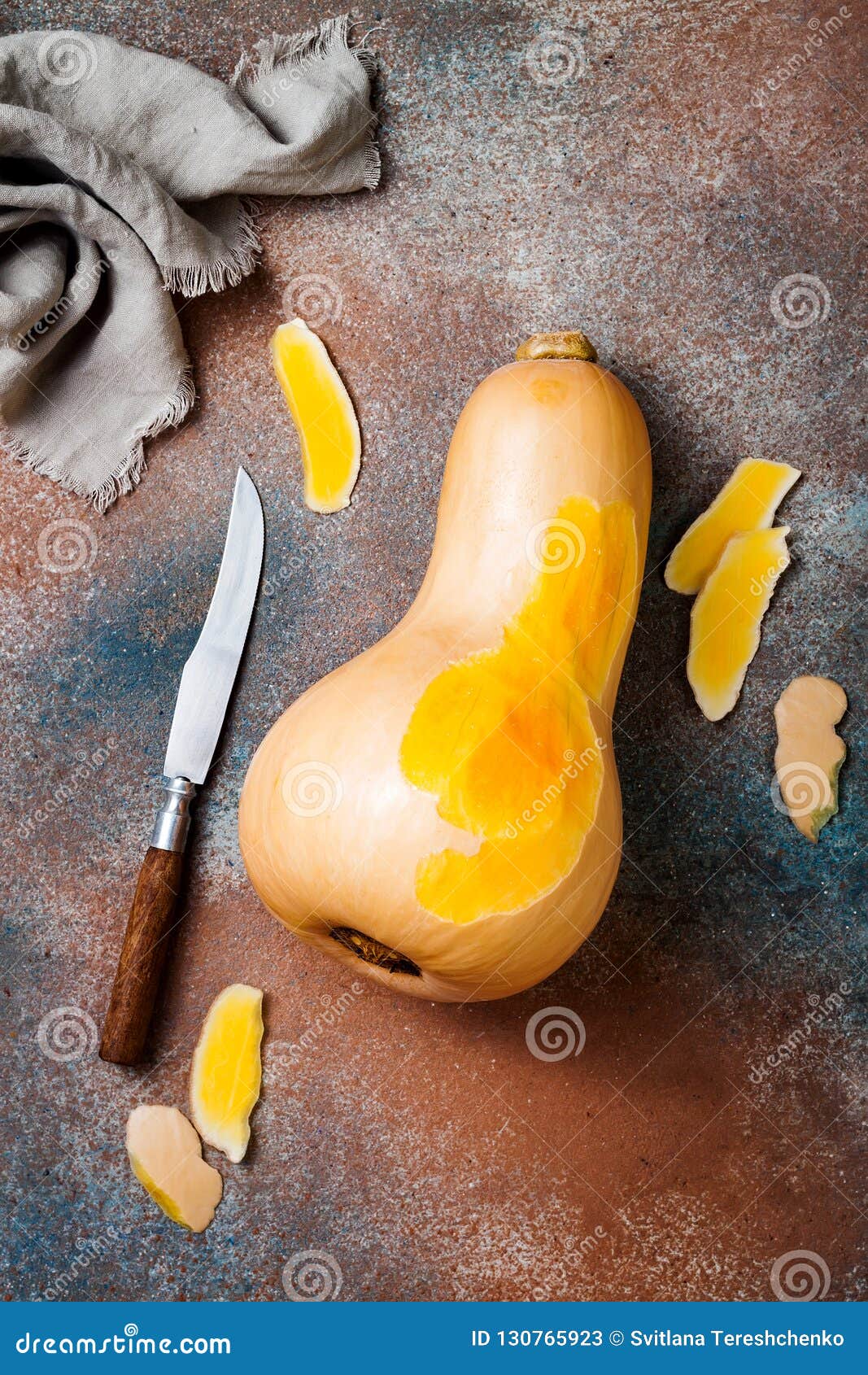 Butternut Squash on Rustic Background. Healthy Fall Cooking Concept ...