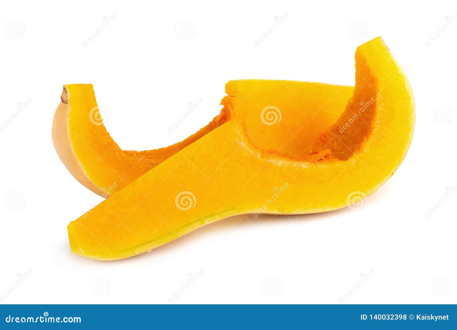 Butternut Squash Slice Isolated Over White Background Stock Photo ...