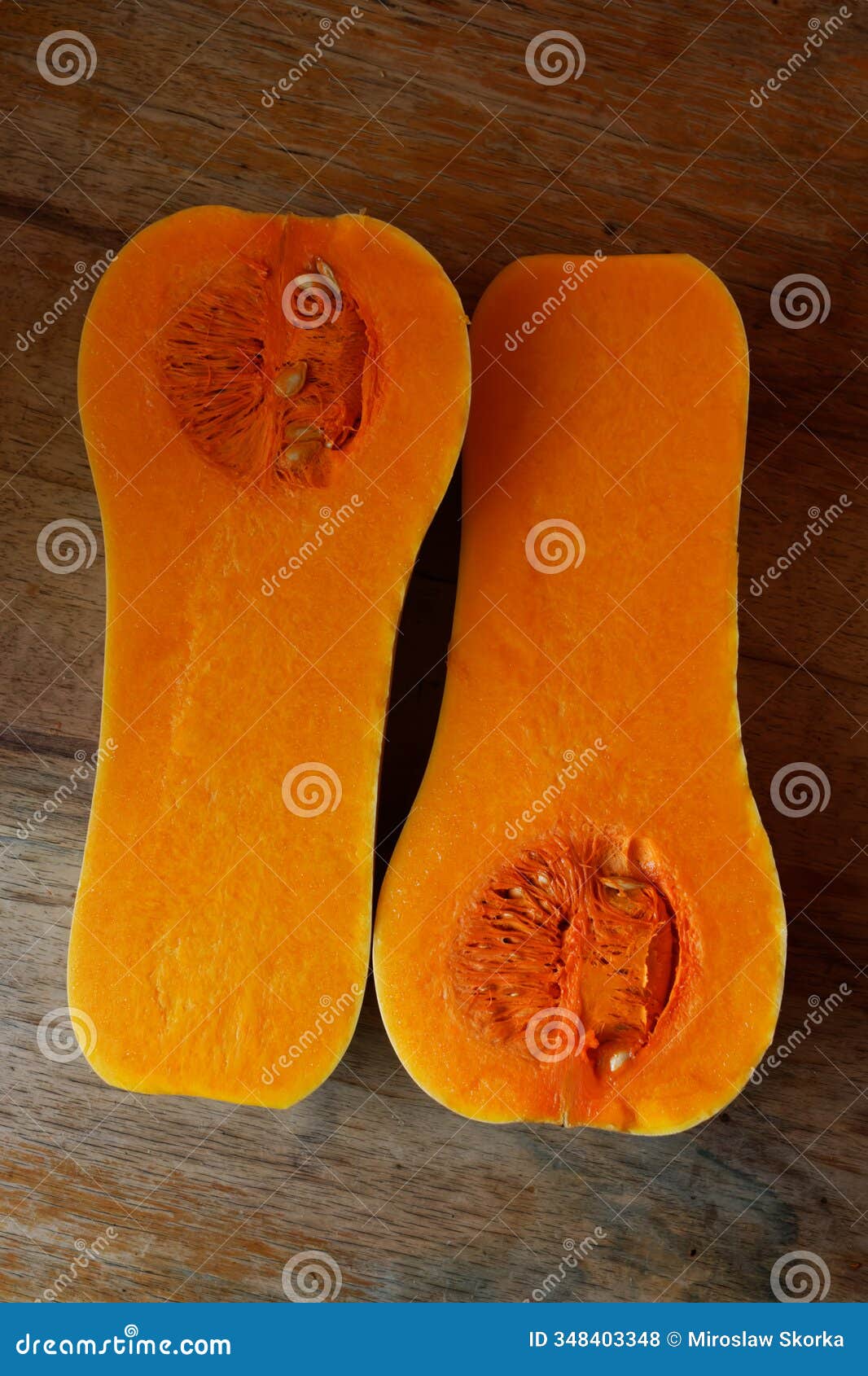 Butternut Squash in Two Halves Stock Photo - Image of nutrition ...