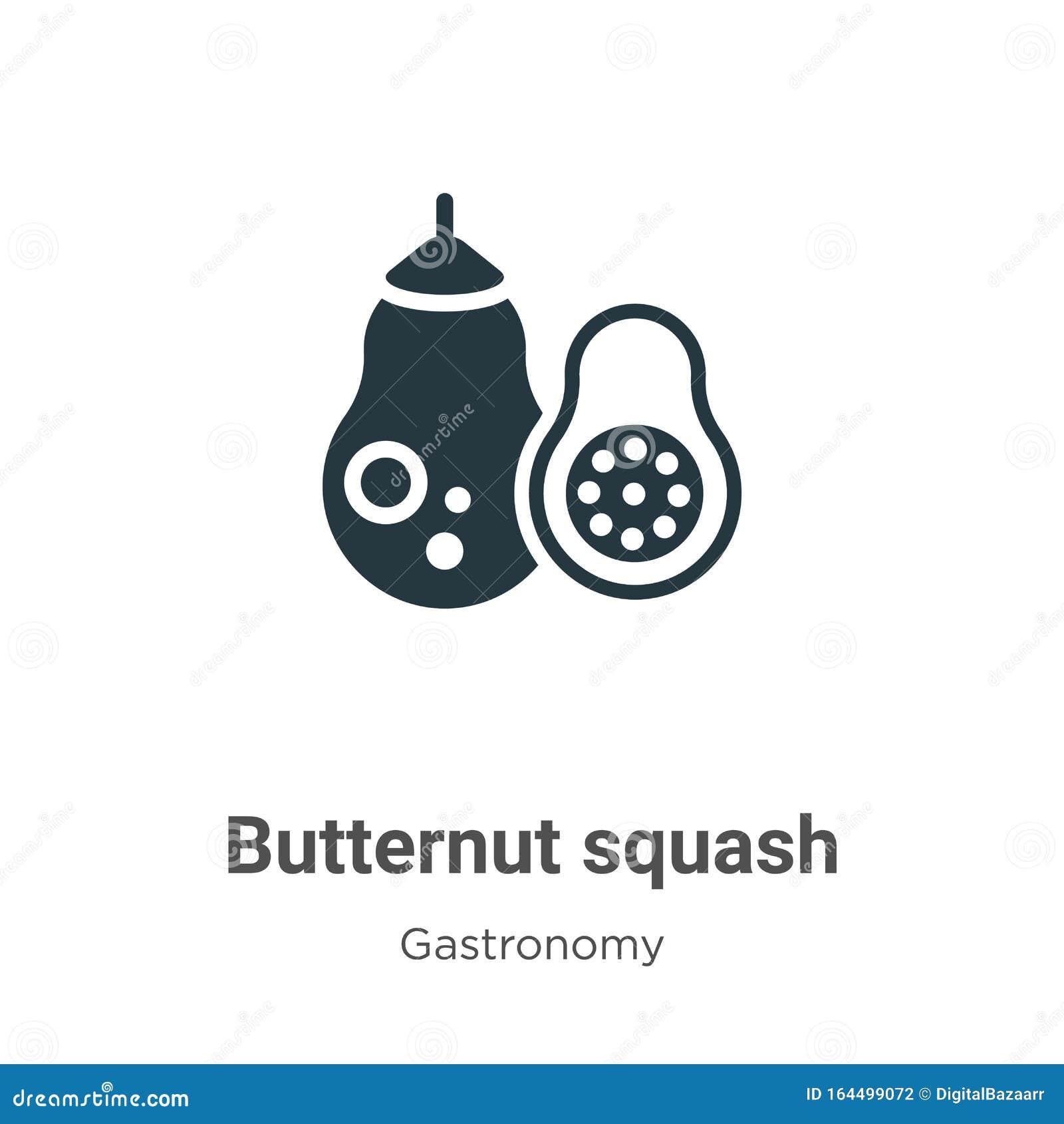 Butternut Squash Vector Icon on White Background. Flat Vector Butternut ...