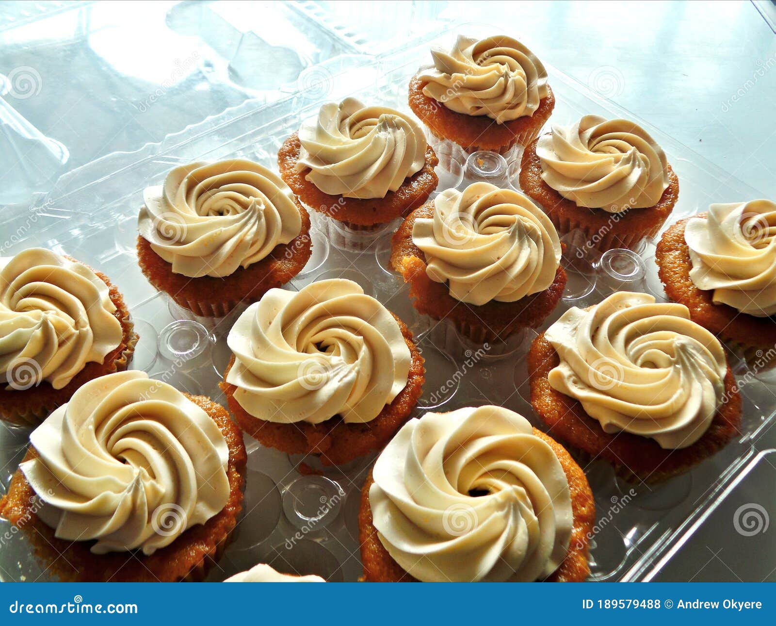 Butterscotch cupcakes stock photo. Image of butterscotch - 189579488