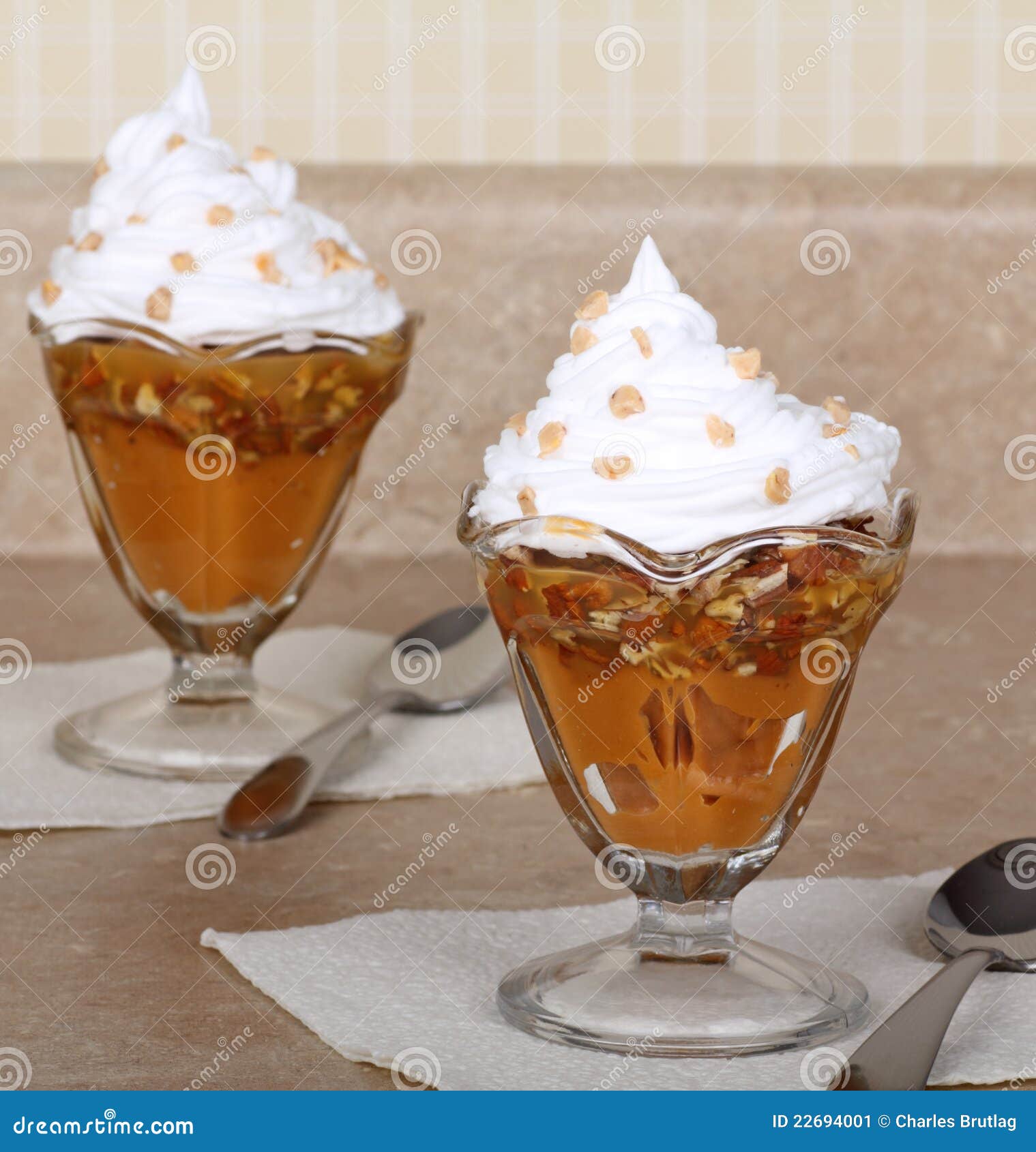Butterscotch Pudding Dessert Stock Image - Image of calorie, dessert ...