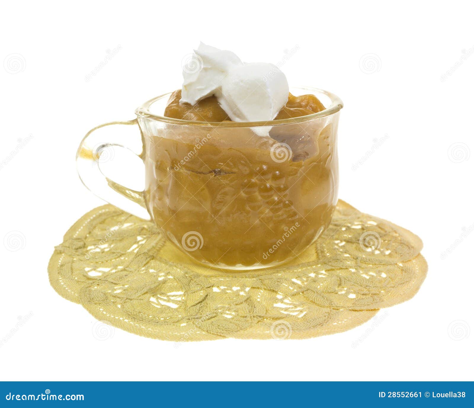 Butterscotch with Whip Cream Side View Stock Image - Image of food ...