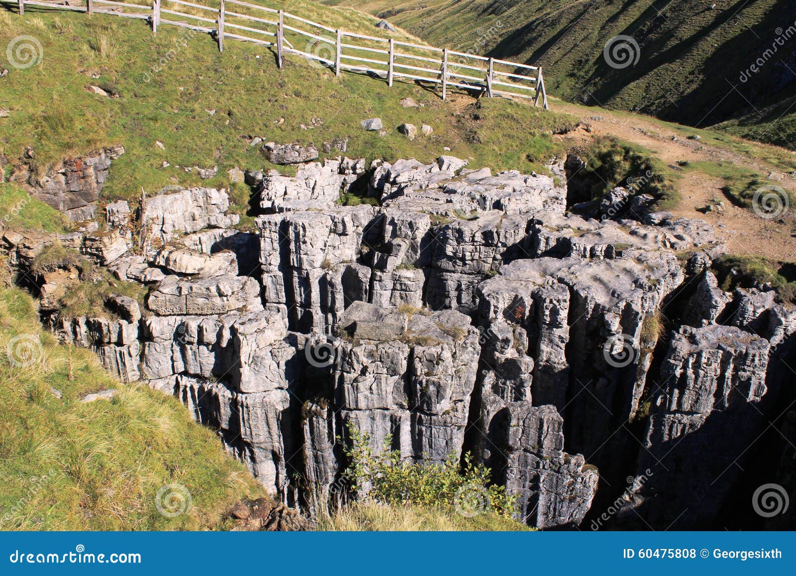 Buttertubs Limestone Rock Formations in Yorkshire Stock Photo - Image ...
