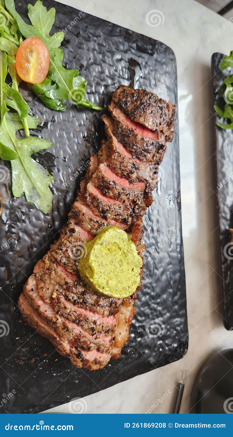 Buttery Wagyu Steak Plate Delicious Stock Photo - Image of plate ...