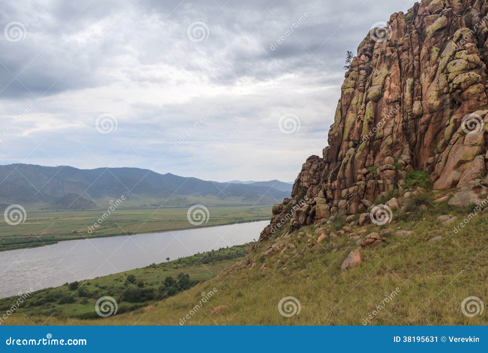 Buttes in a River Selenga Valley. Stock Image - Image of water, land ...