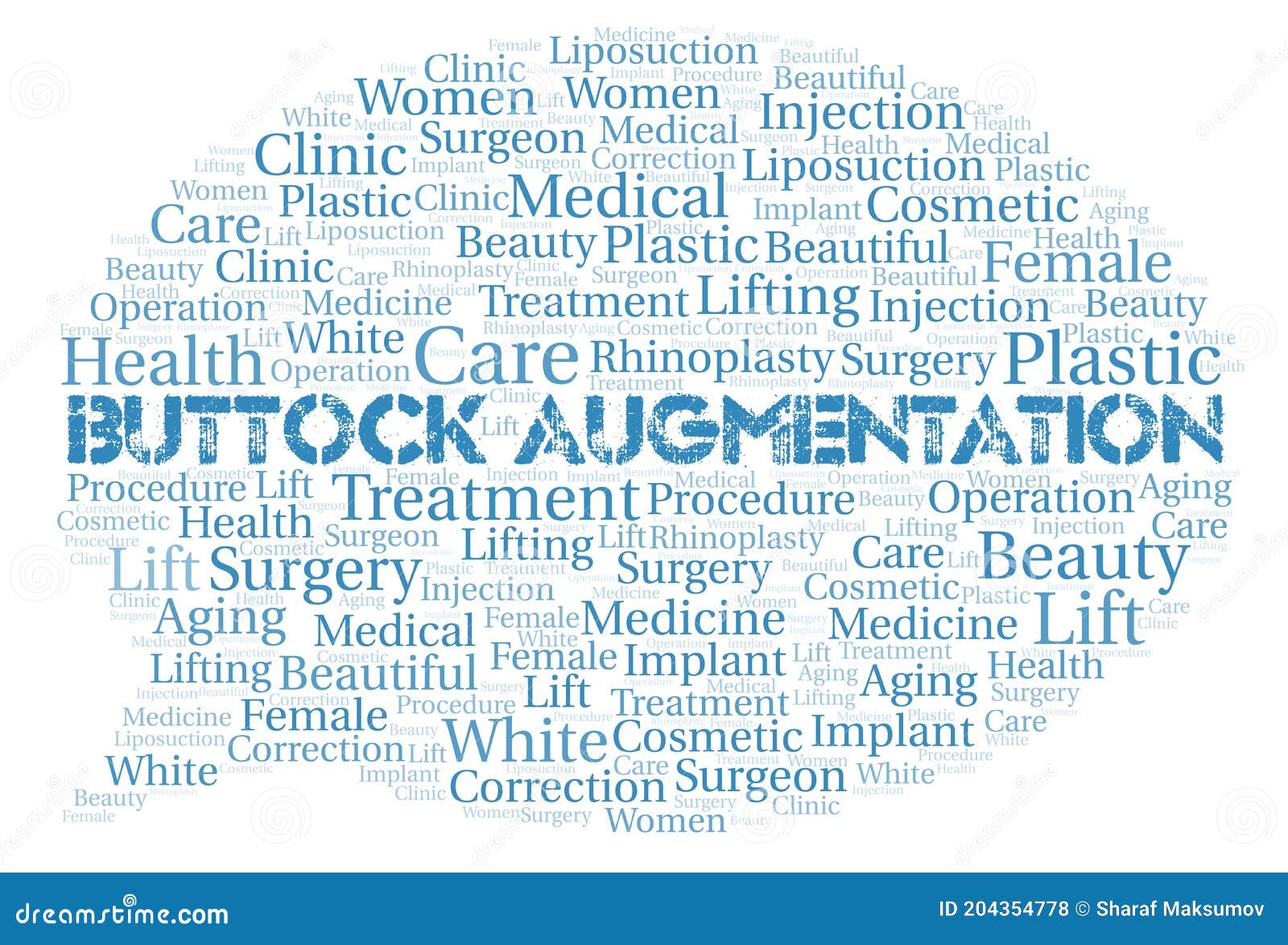 Buttock Augmentation Typography Word Cloud Create With The Text Only ...