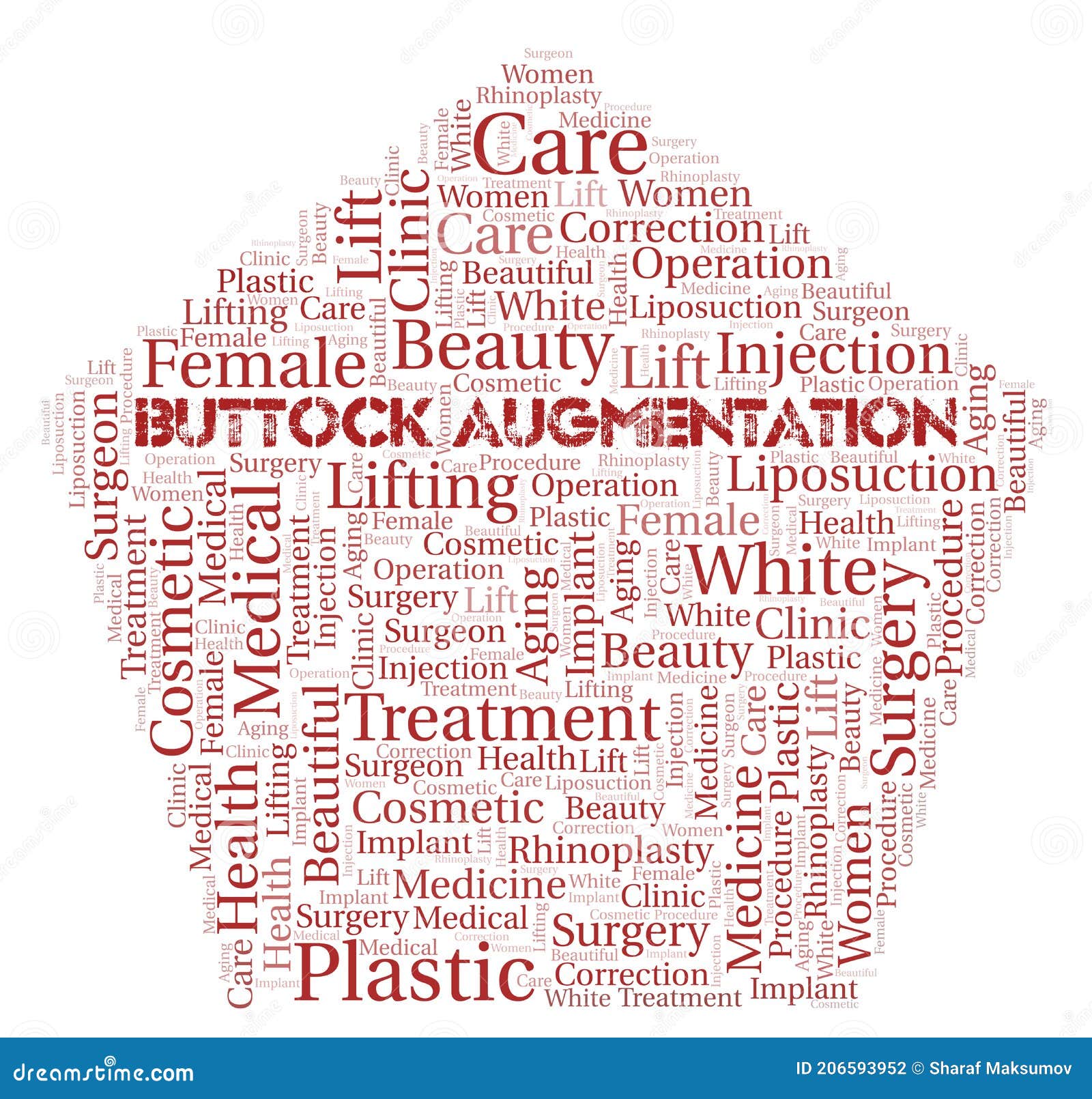Buttock Augmentation Typography Word Cloud Create With The Text Only ...