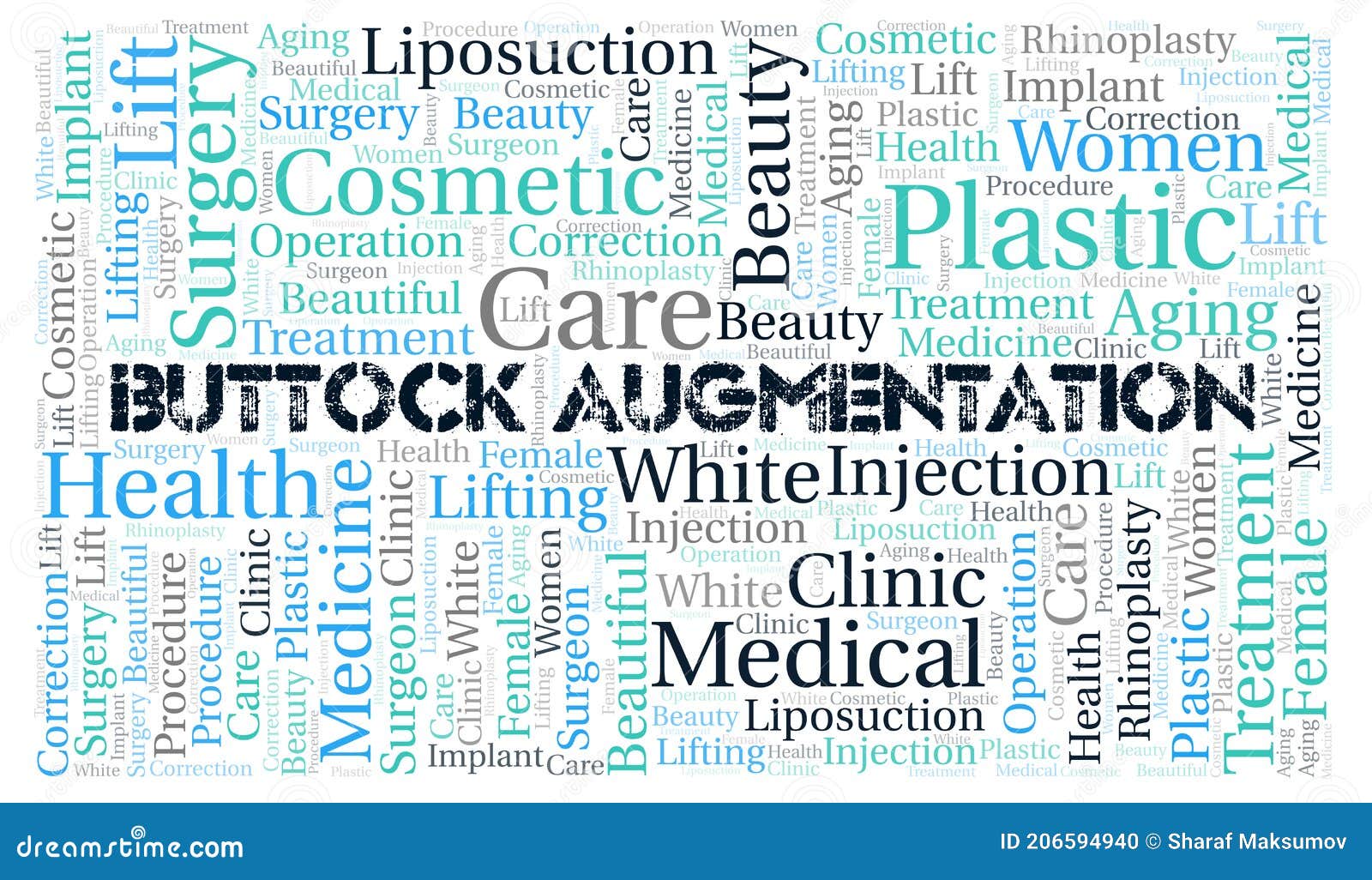 Buttock Augmentation Typography Word Cloud Create With The Text Only ...
