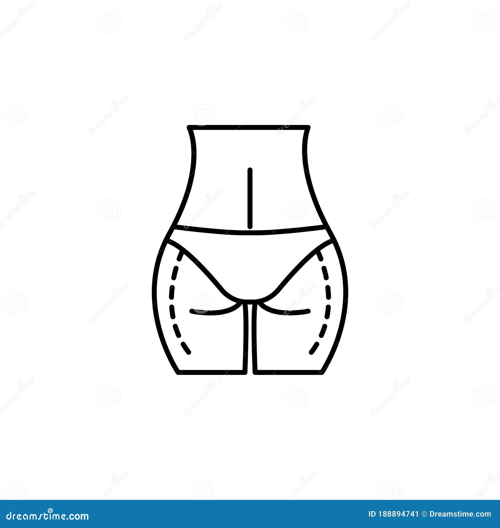 Buttocks Icon Vector From Human Organ Collection. Thin Line Buttocks ...