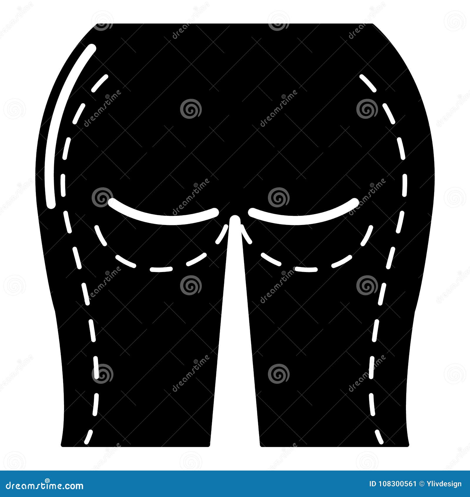Buttocks Liposuction Icon, Simple Style. Stock Vector - Illustration of ...