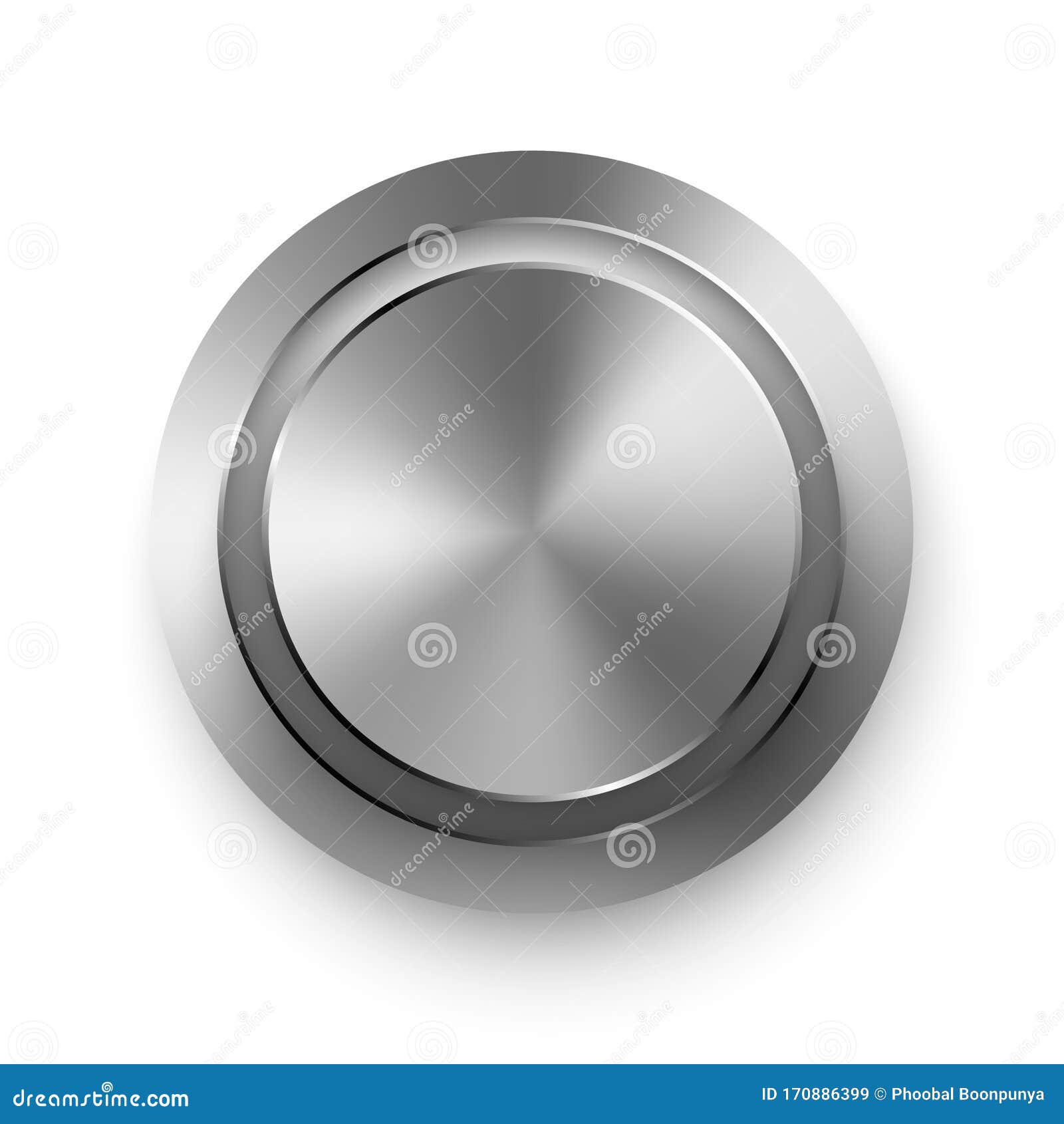 Chrome Buttons. Realistic Metallic Buttons Vector Design Stock Vector ...