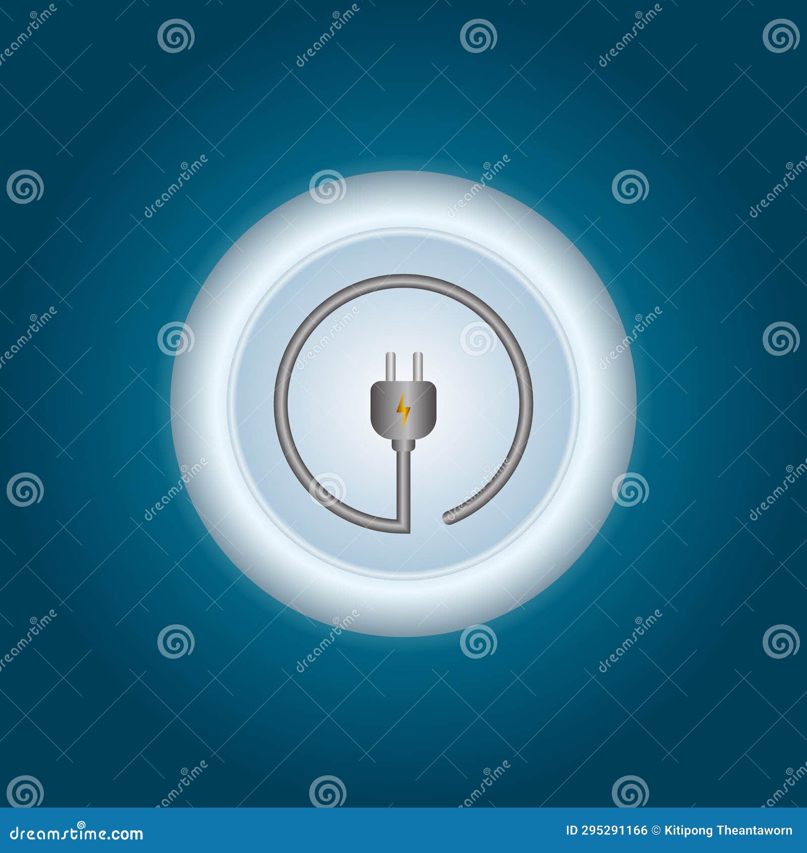 3d Electric Power Charge Charging Energy on Off Push Icon. Stock Vector ...