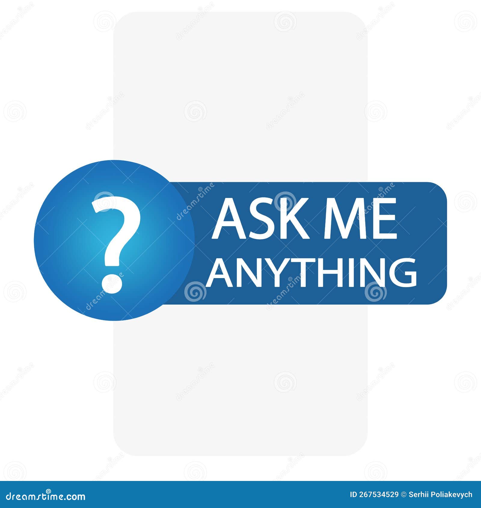 Button with Ask Me Banner. Text Message. Vector Illustration Stock ...
