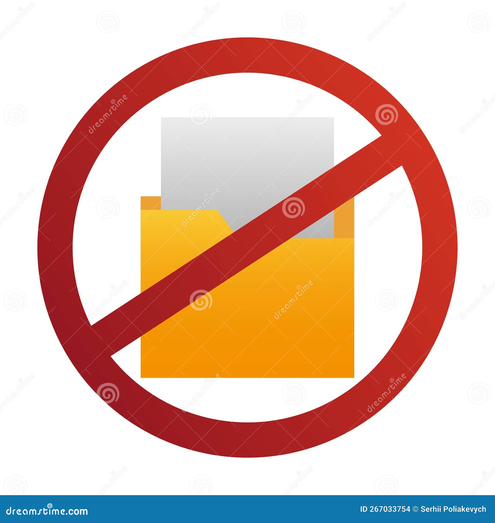 Button with Ban Folder with Files. Document Symbol. Vector Illustration ...