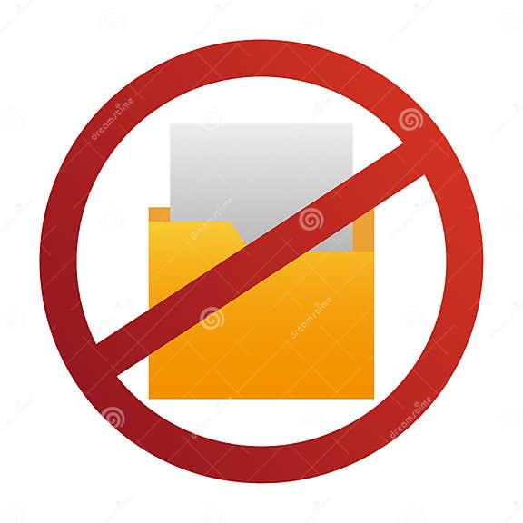 Button with Ban Folder with Files. Document Symbol. Vector Illustration ...
