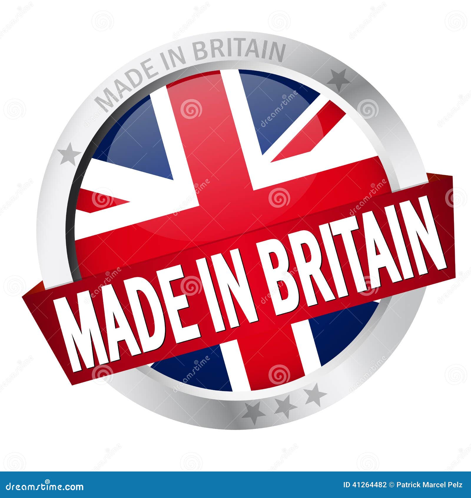 Button with Banner MADE in BRITAIN Stock Vector - Illustration of ...