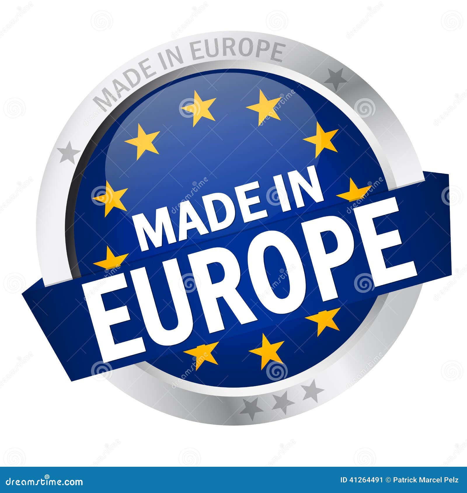 Button with Banner MADE in EUROPE Stock Vector - Illustration of ...