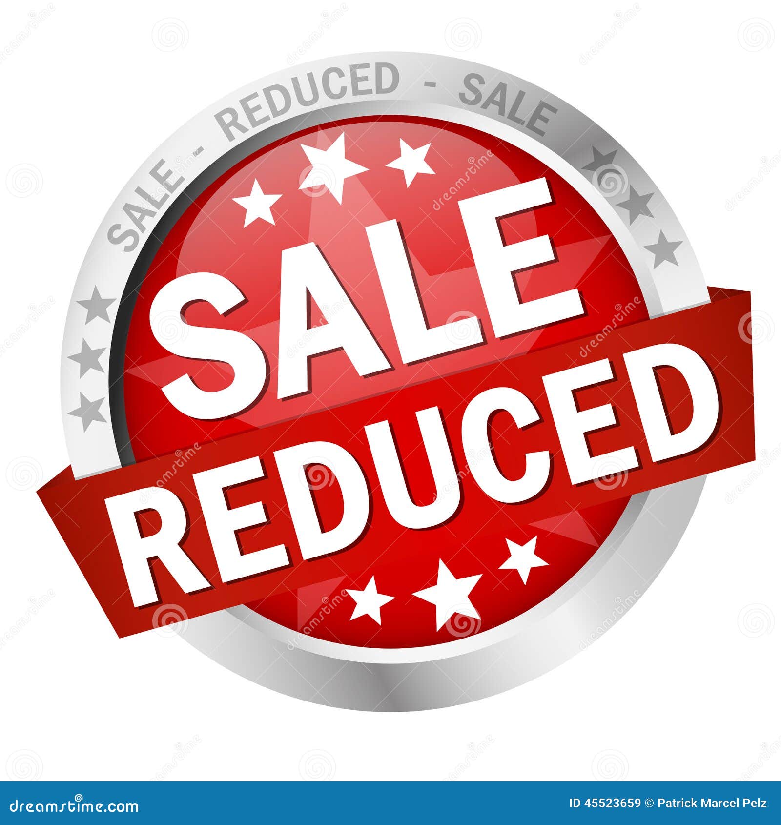Button with Banner SALE Reduced Stock Vector - Illustration of shop ...