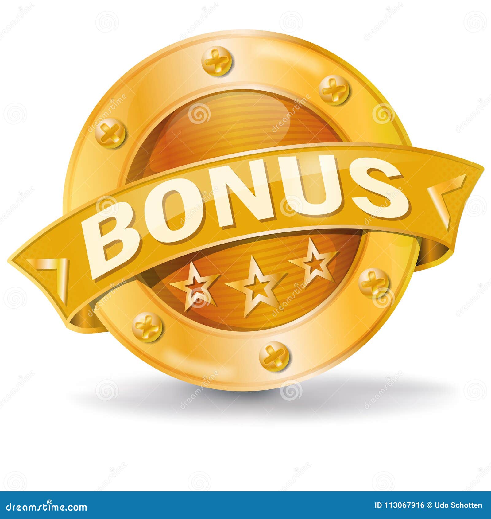 Button with a bonus stock vector. Illustration of increase - 113067916
