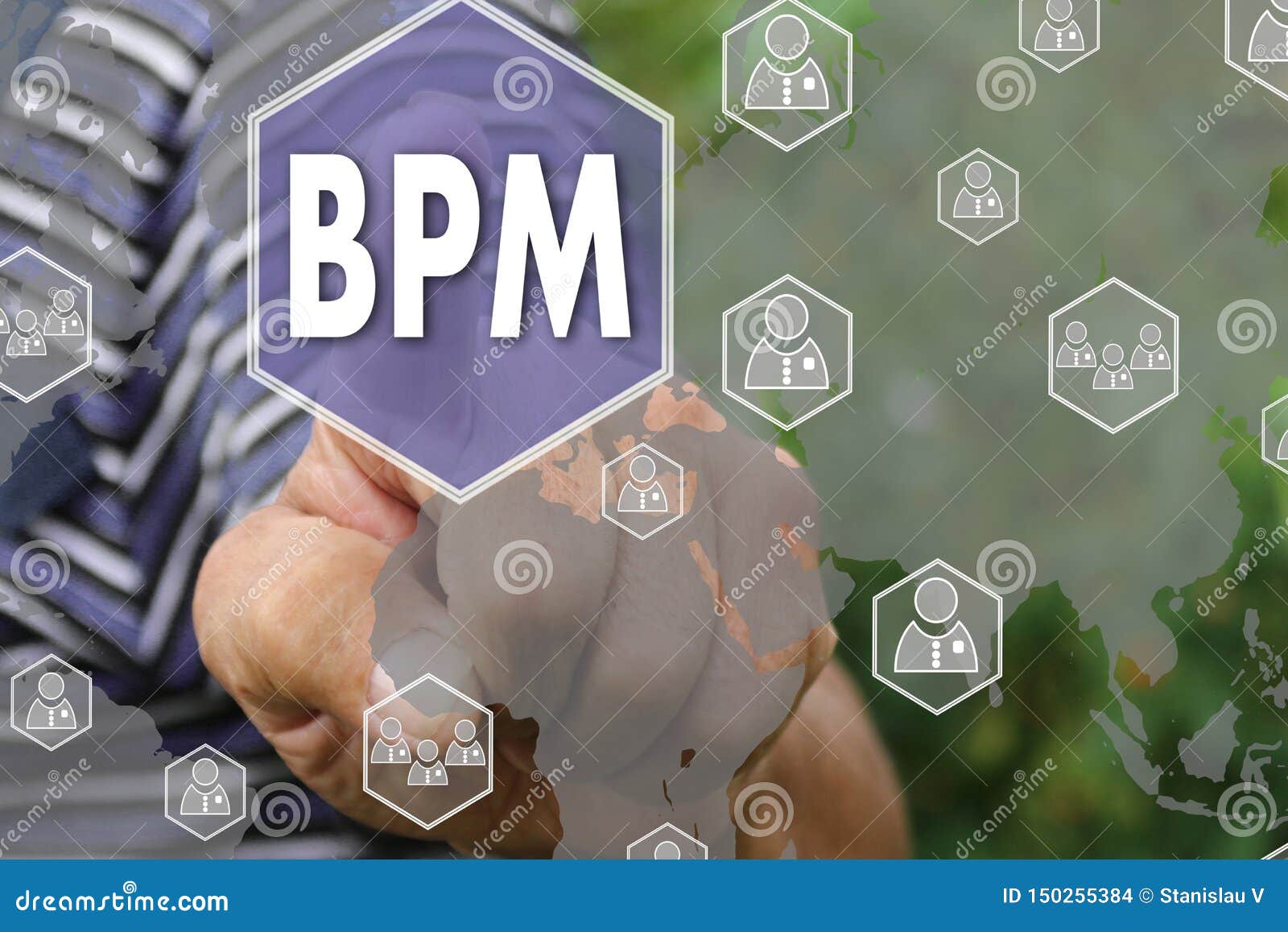 Button BPM, Business Process Management on the Touch Screen Stock Photo ...