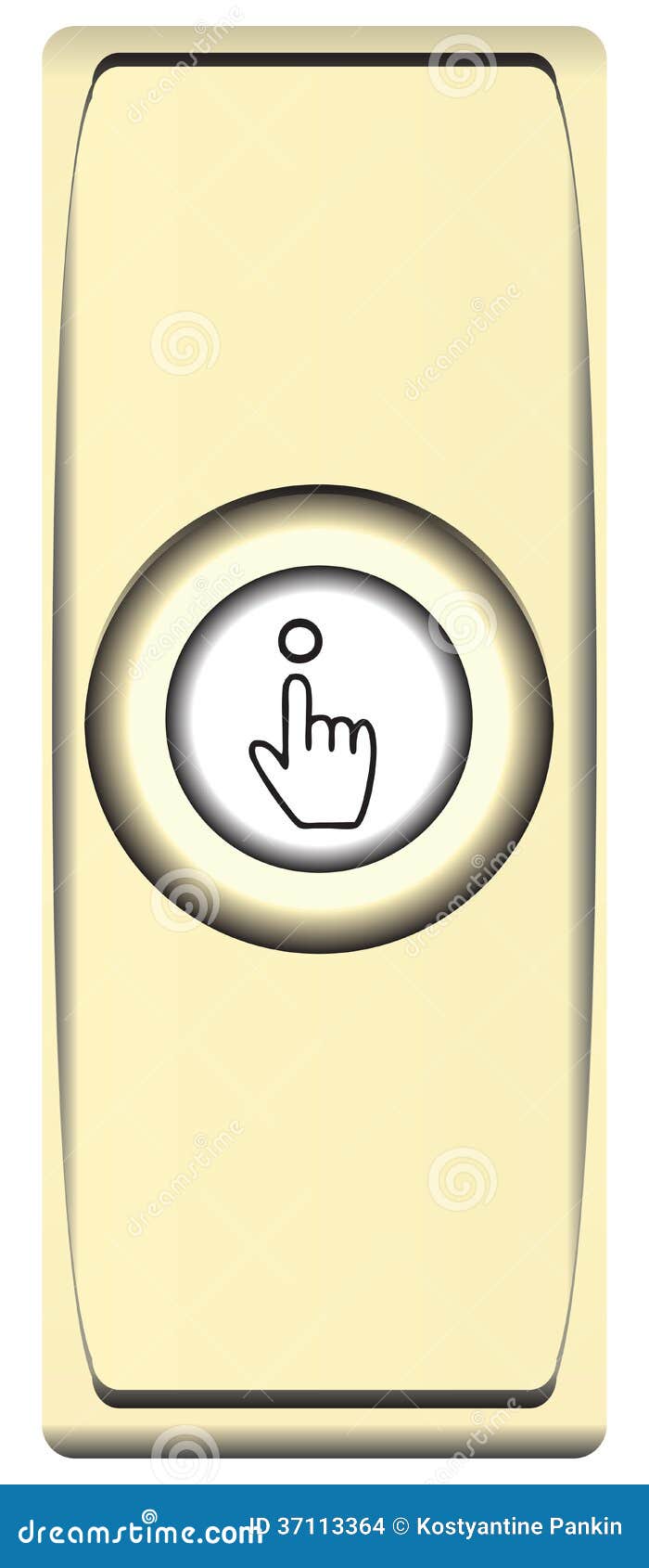 Button brass bell stock vector. Illustration of apartment - 37113364