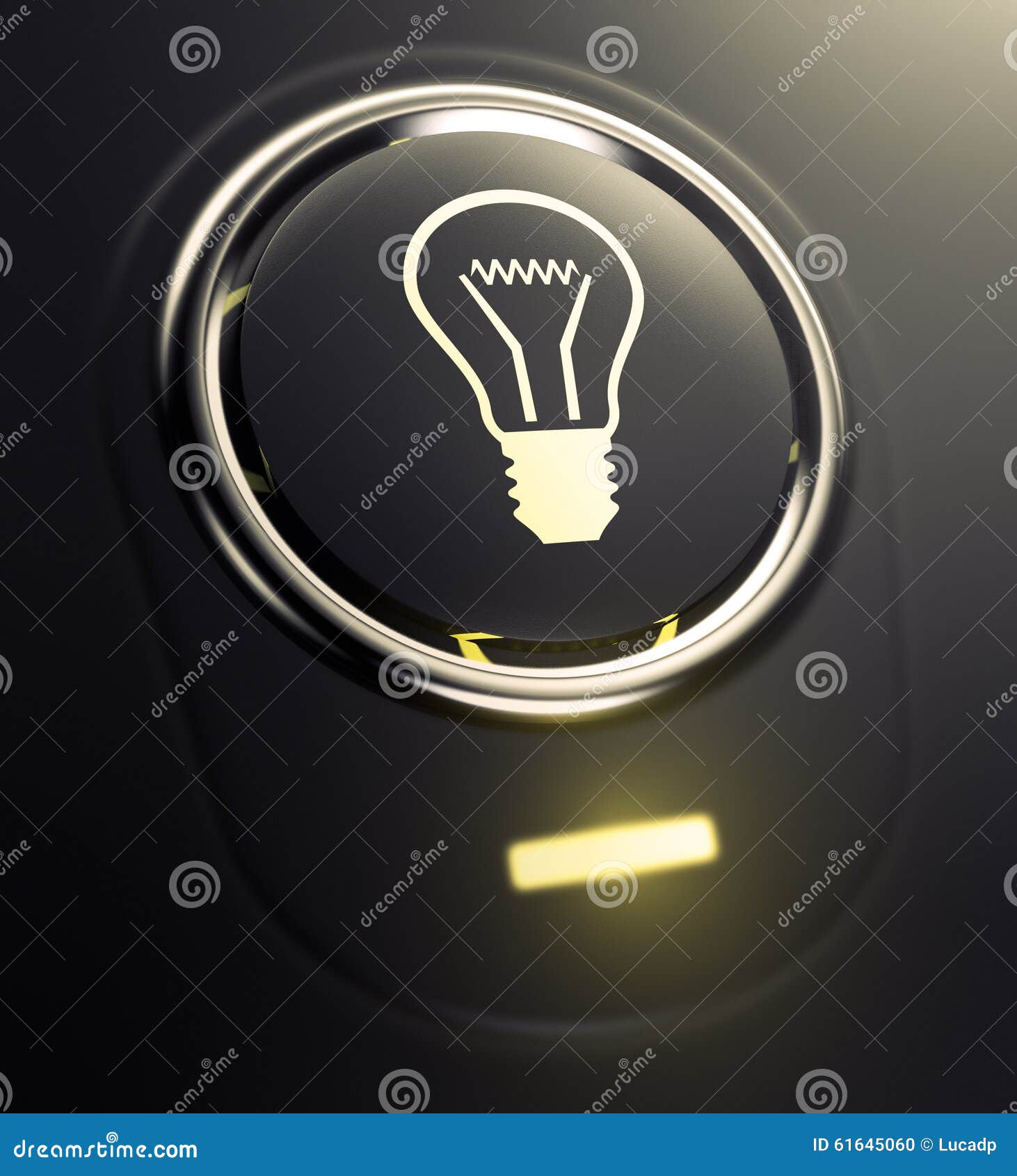 Button with bulb symbol stock illustration. Illustration of idea - 61645060