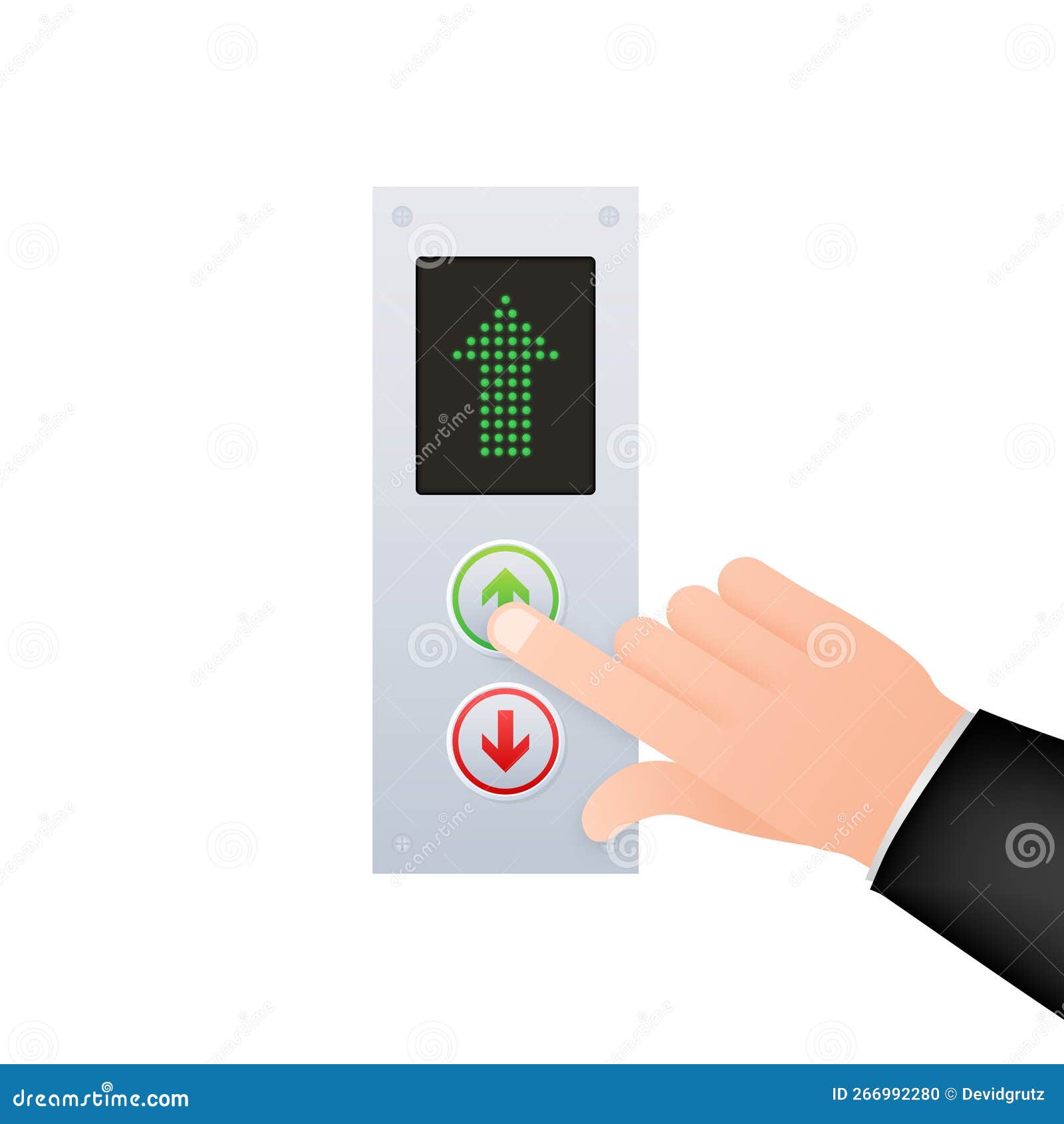Button Call Elevator, Lift. Finger on the Button. Vector Stock ...