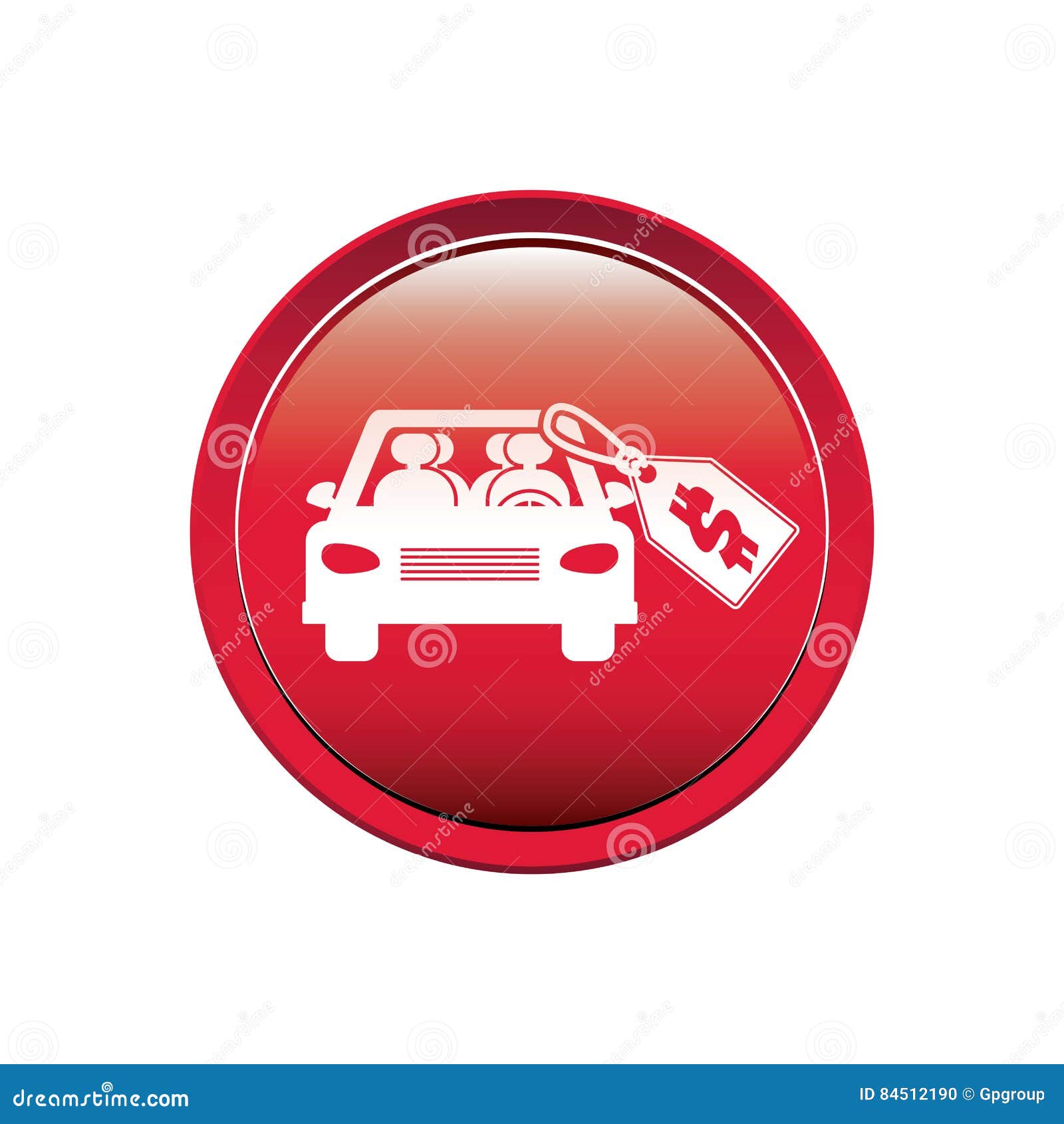 Button with Car and Price Tag Dollar Stock Vector - Illustration of ...