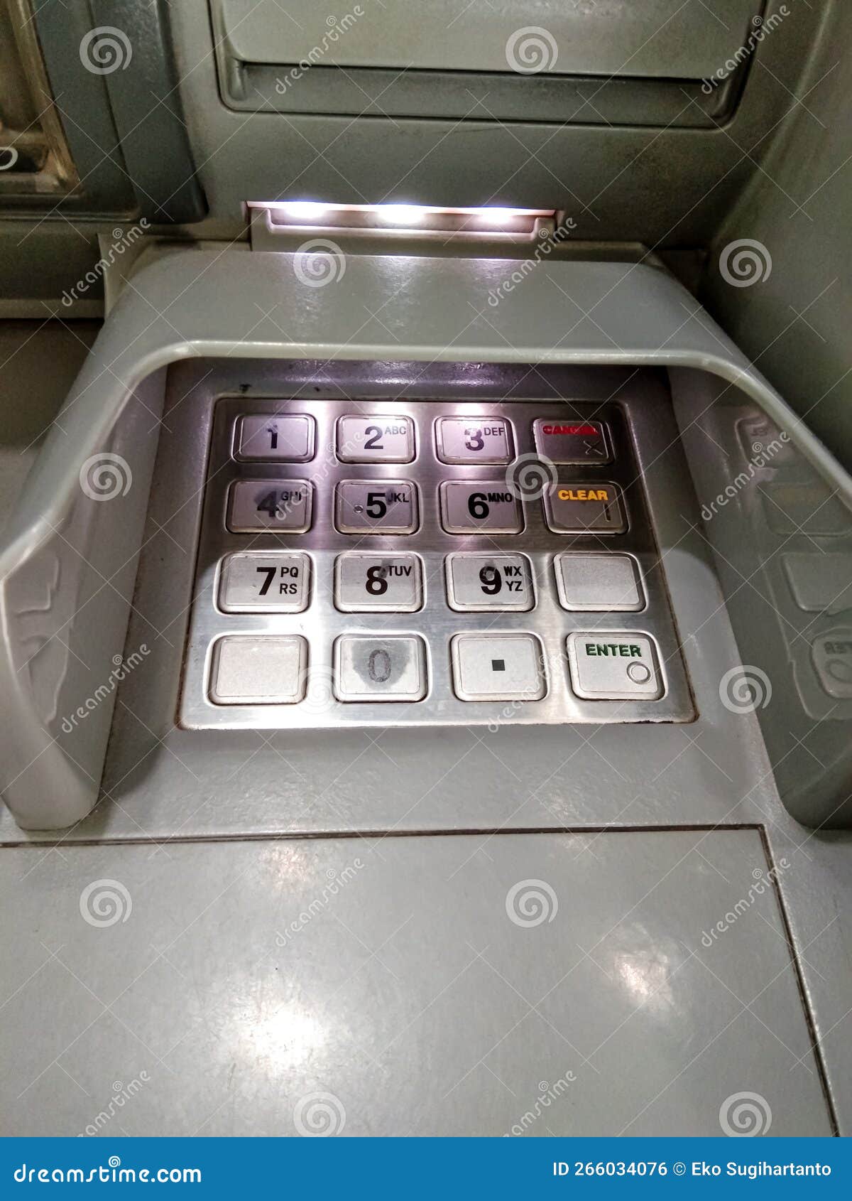 Button on the cash machine stock photo. Image of plastic - 266034076