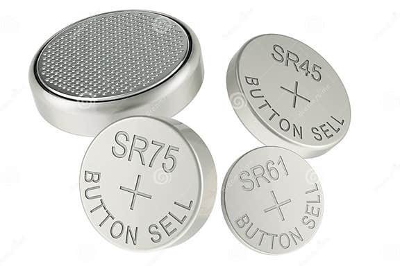 Button cells, 3D rendering stock illustration. Illustration of cells ...