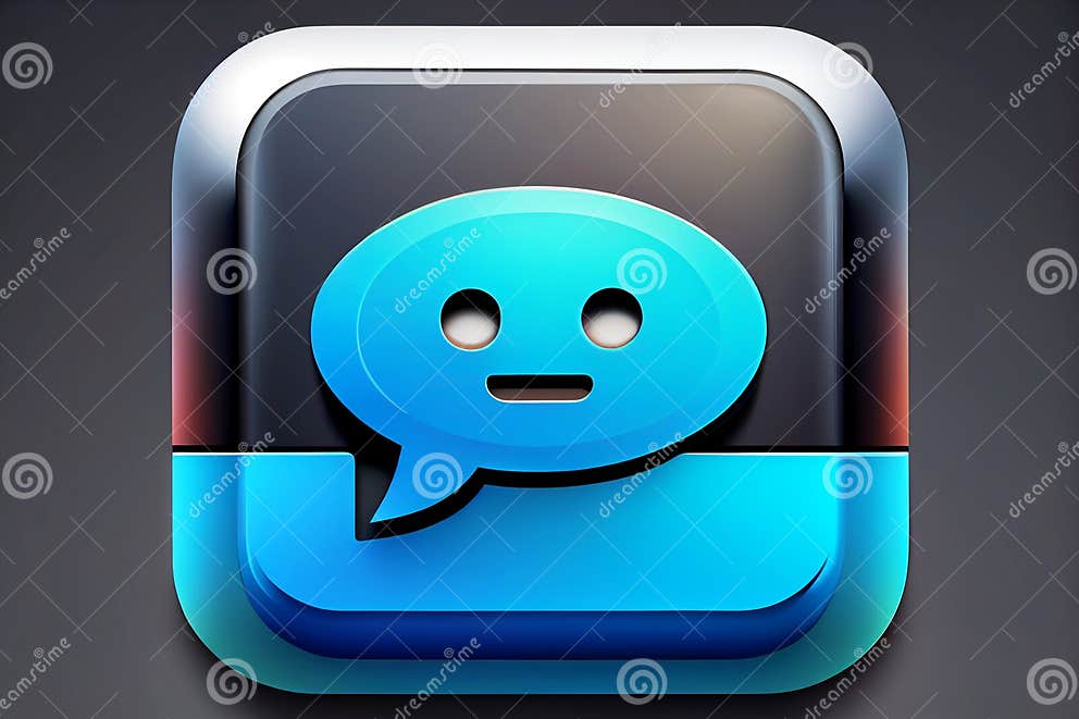 Button Chat Bot, Internet Message Box Stock Illustration - Illustration ...