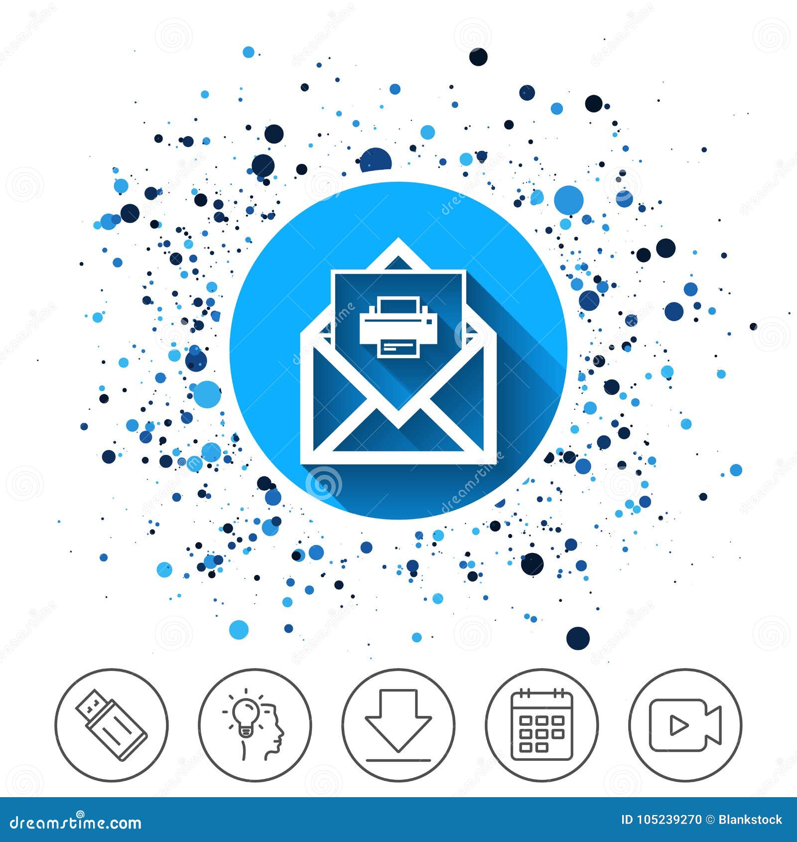 Mail Print Icon. Envelope Symbol. Message Sign Stock Vector ...