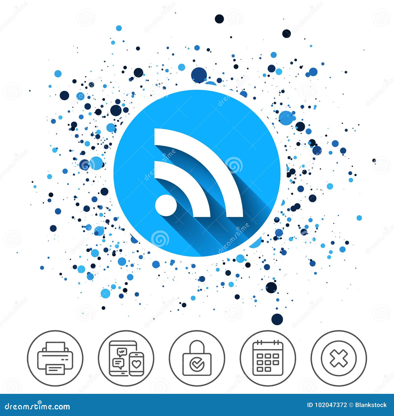 RSS Sign Icon. RSS Feed Symbol Stock Vector - Illustration of seal ...