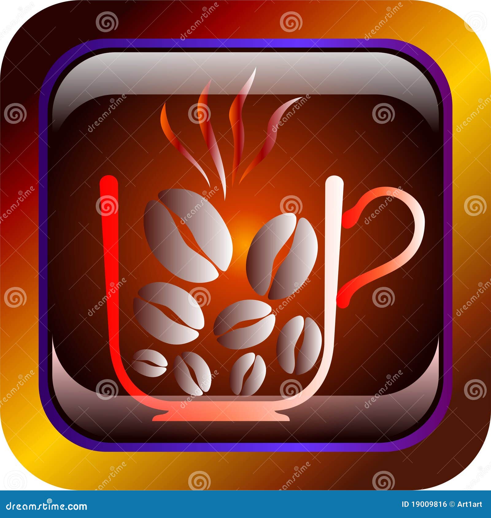 Button coffee stock illustration. Illustration of bean - 19009816