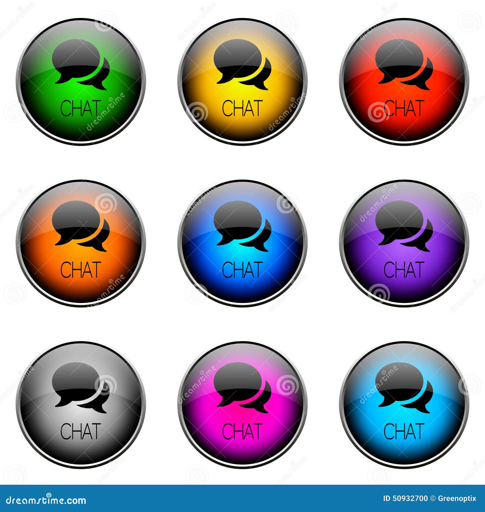 Button Color CHAT stock illustration. Illustration of icon - 50932700