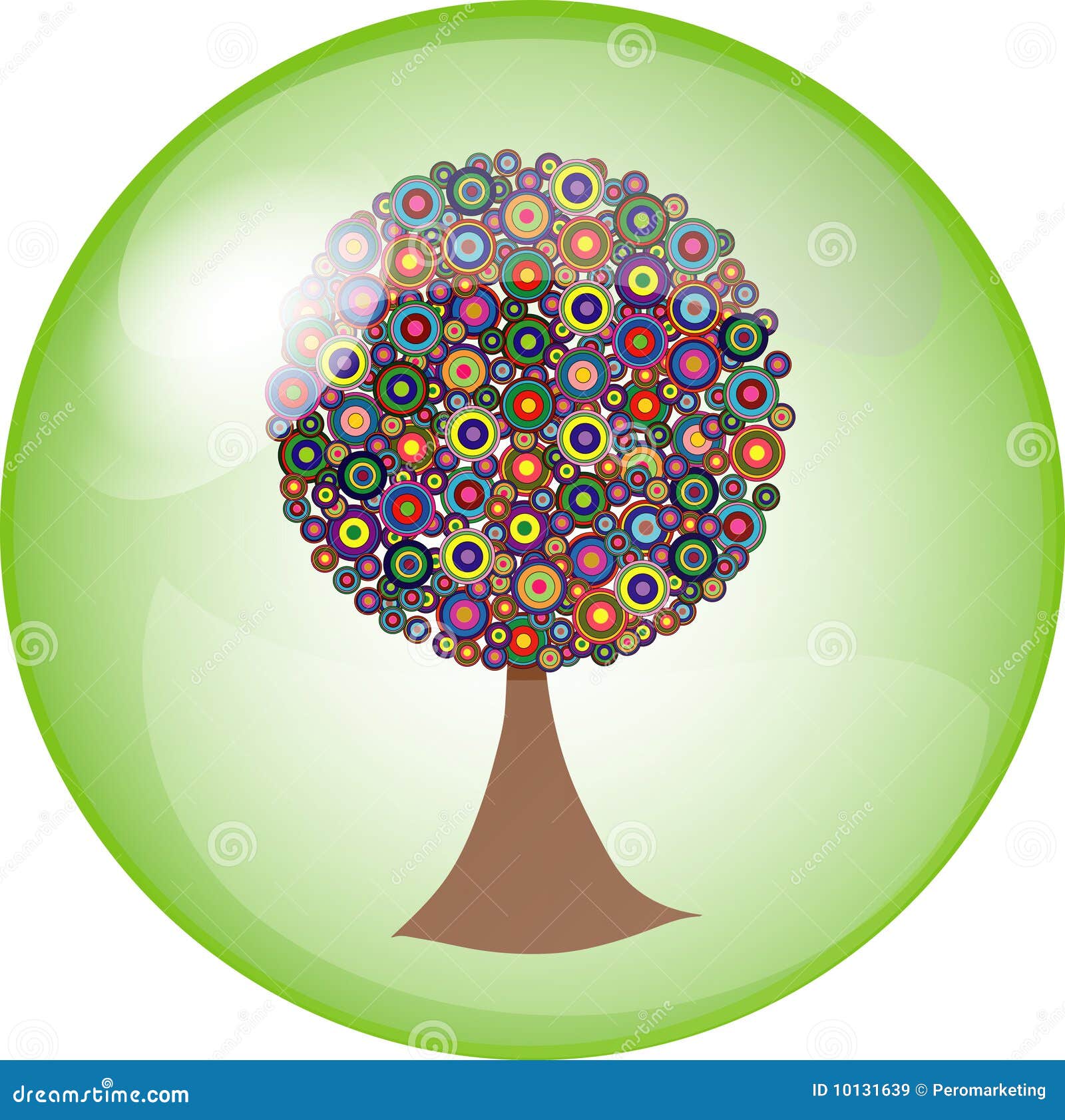 Button with colorful tree stock illustration. Illustration of internet ...